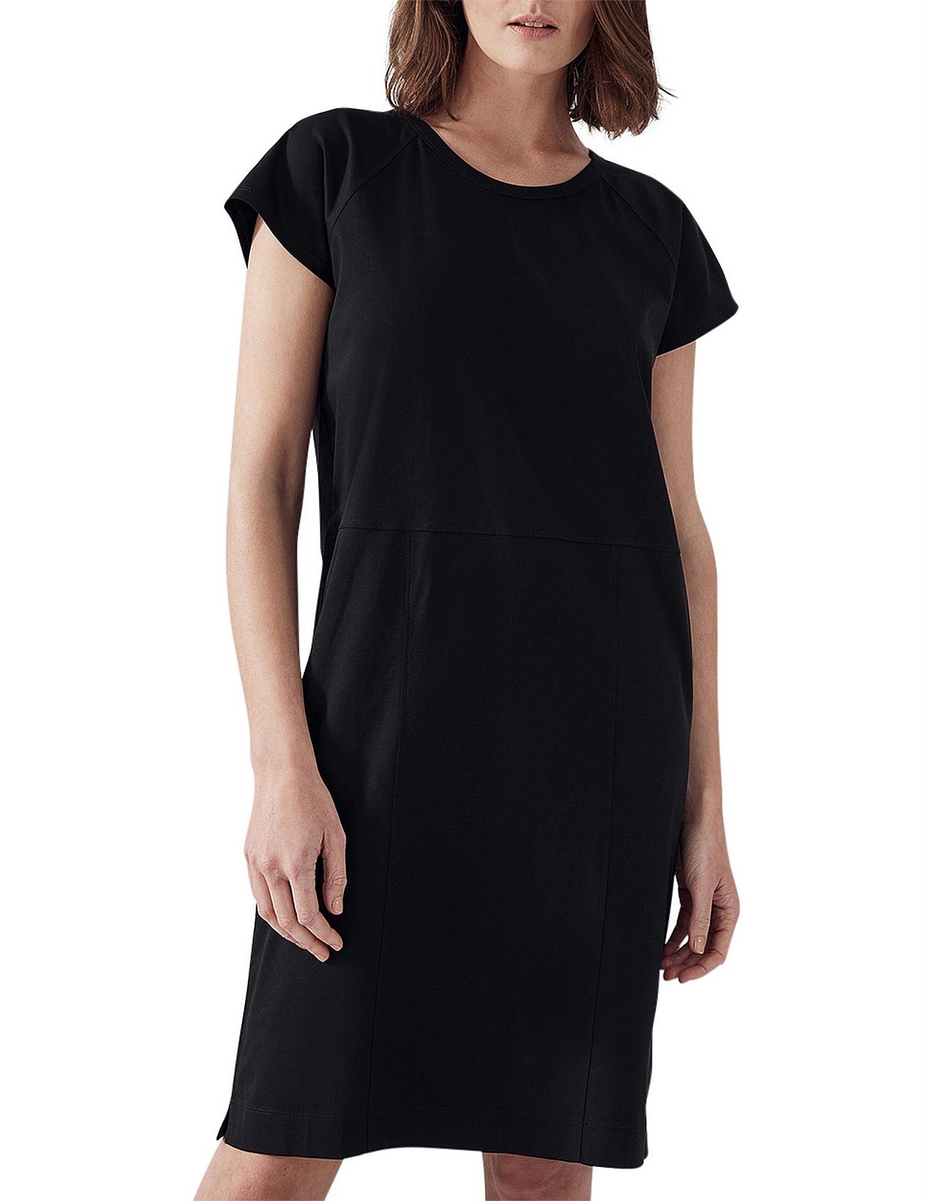 Trenery Cotton Interlock Panel Detail Dress | David Jones