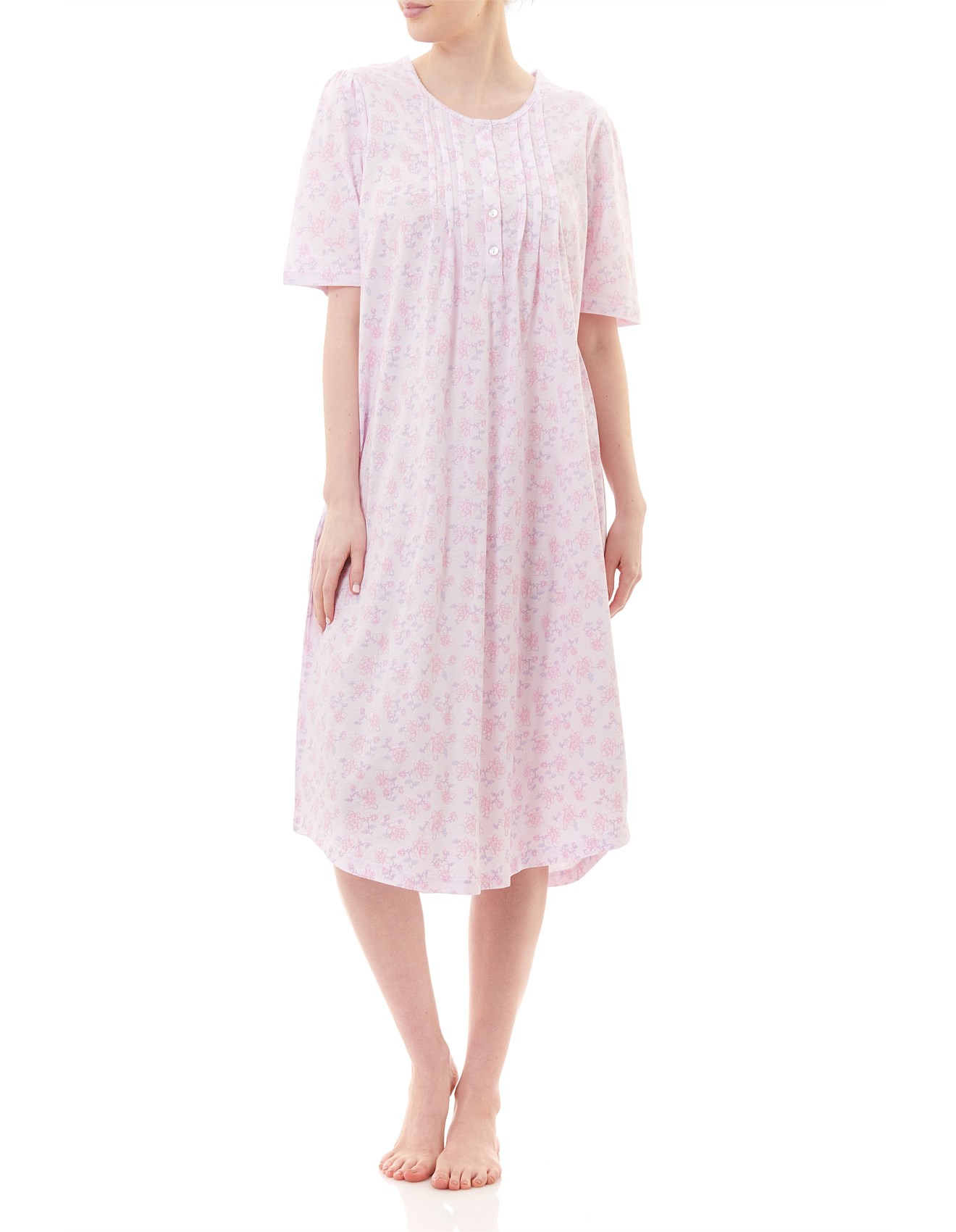 Nightdresses & Nightshirts - LOUISA HALF SLEEVE MID LENGTH NIGHTIE