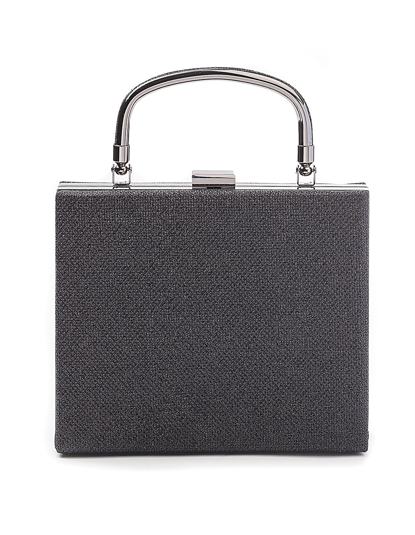 Gregory Ladner Black Lurex Square Bag With Handle | David Jones
