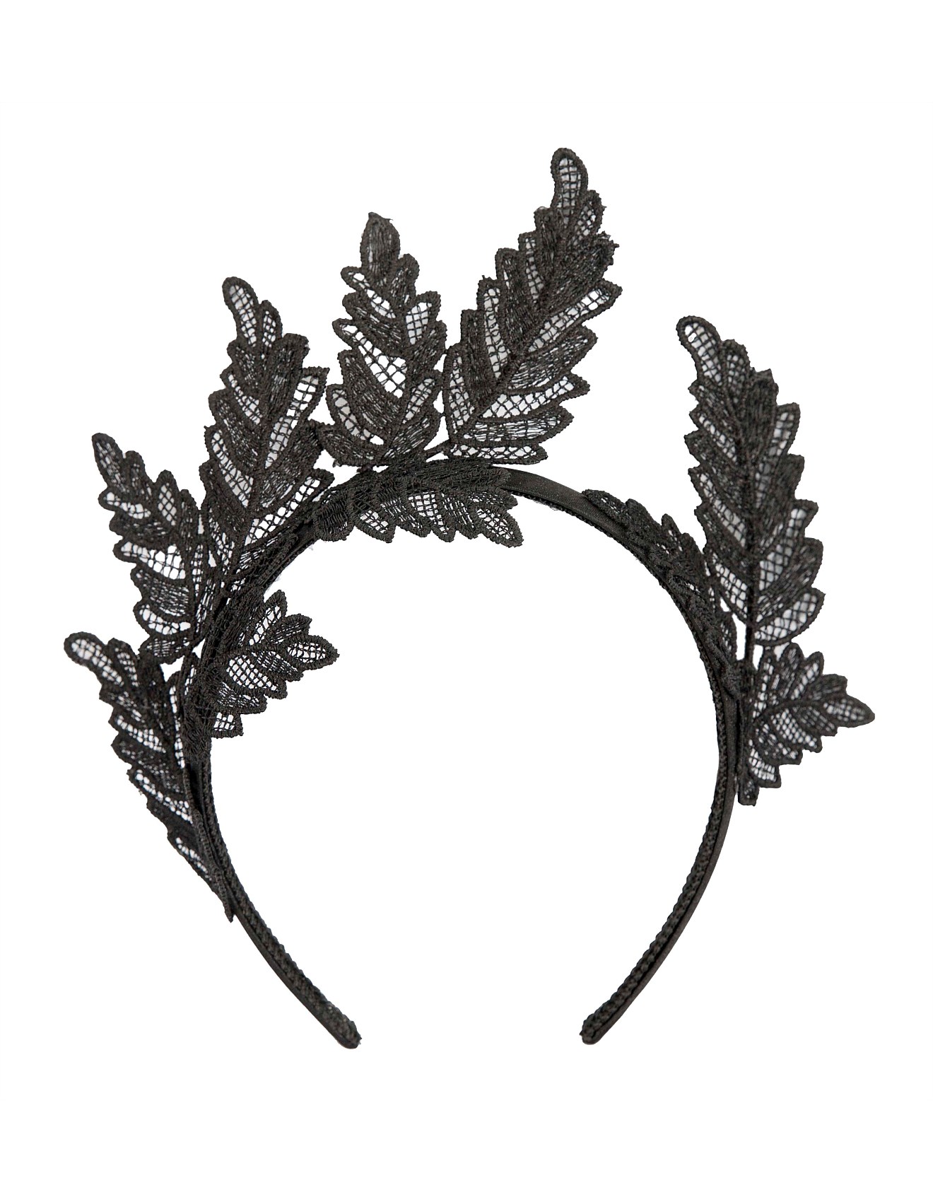 Max Alexander Black Lace Crown Fascinator | David Jones