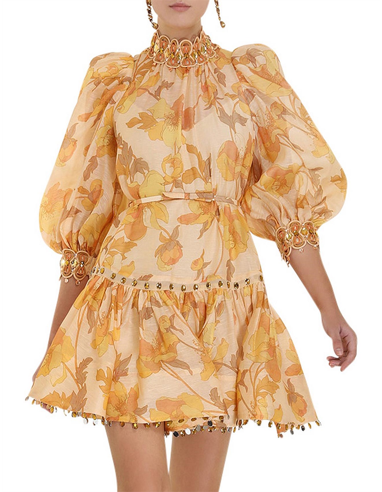 Zimmermann Tempo Rouleau Trim Mini Dress | David Jones