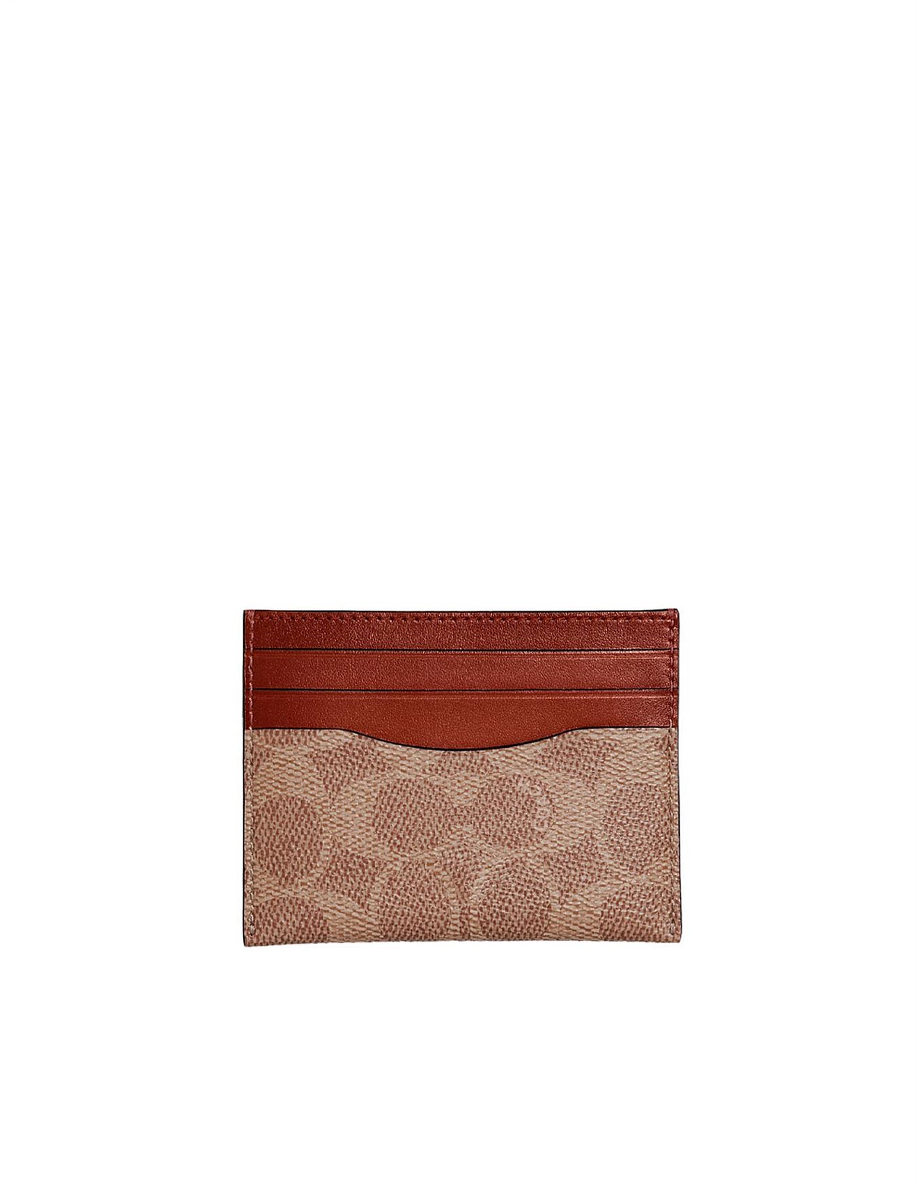 Coach Card Case In Signature Canvas Rust | David Jones