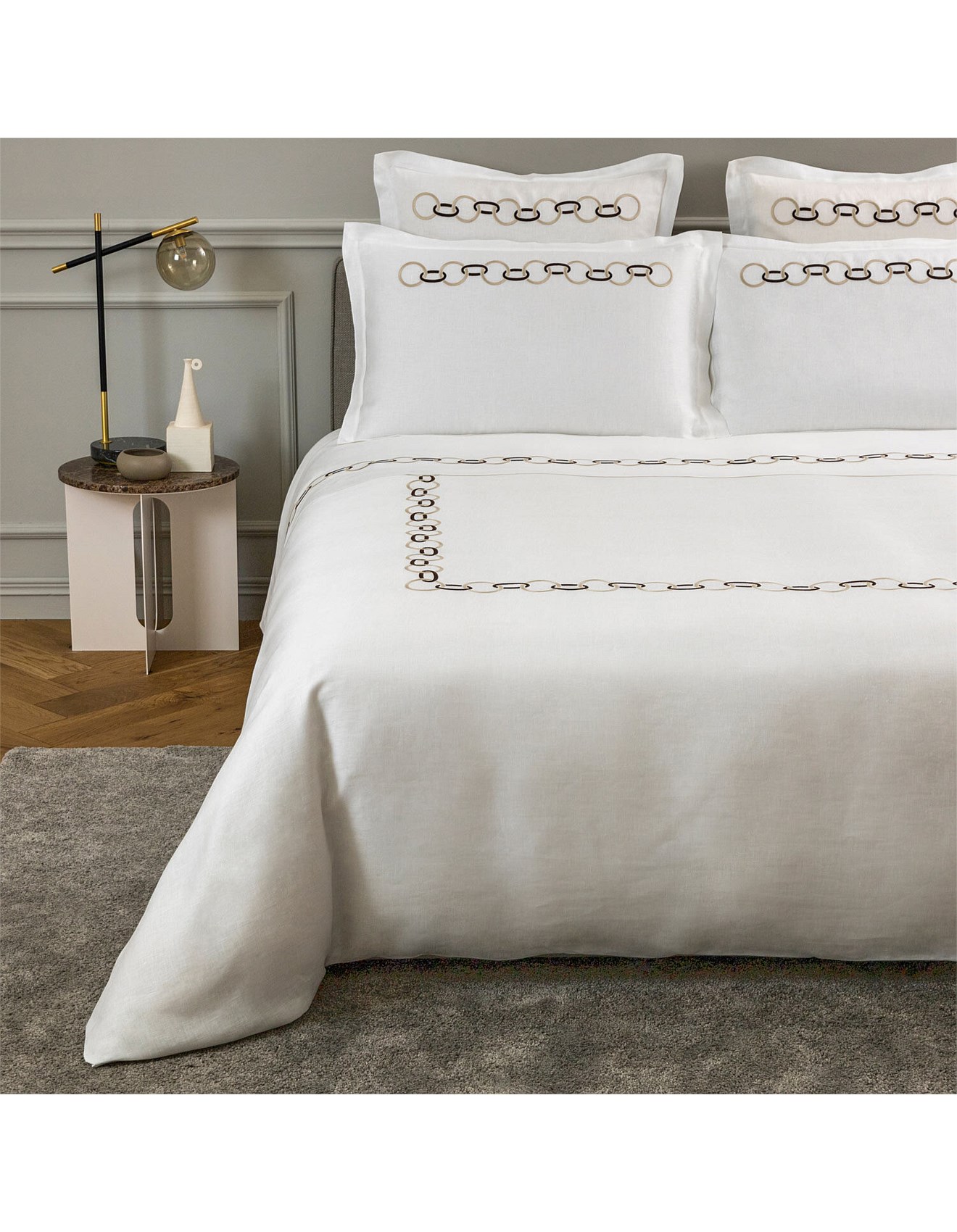 Frette Links Embroidery Linens King Duvet Cover | David Jones
