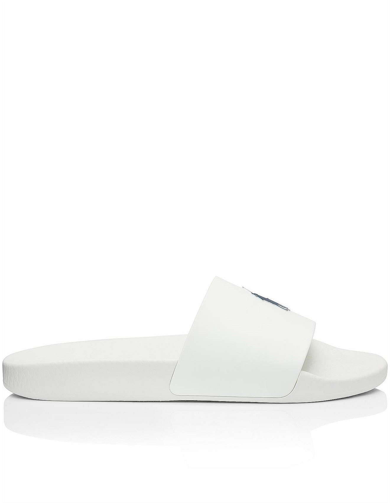 Polo Ralph Lauren White Polo Signature Pony Slide | David Jones