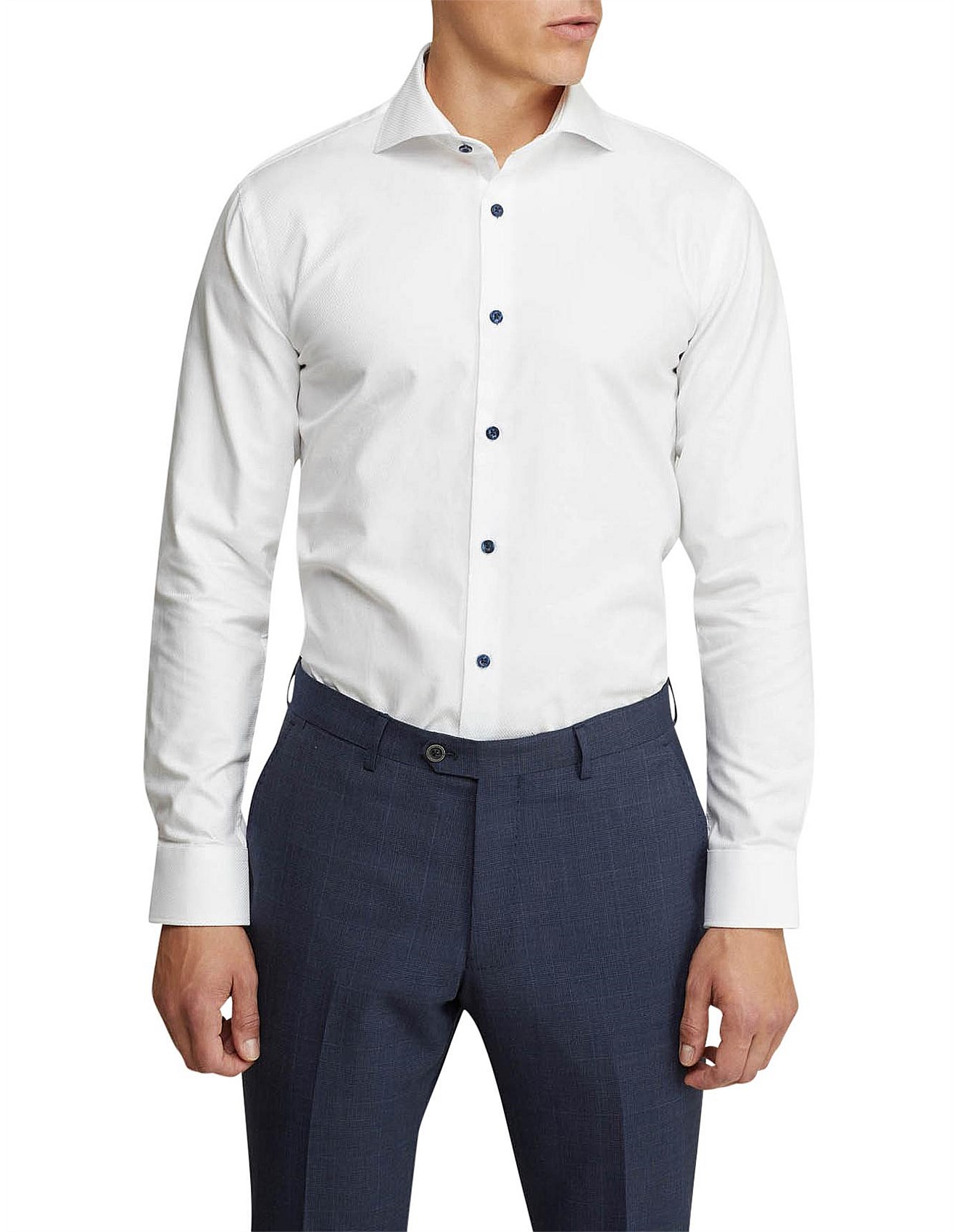 Oxford Trafalgar White Dobby Shirt | David Jones