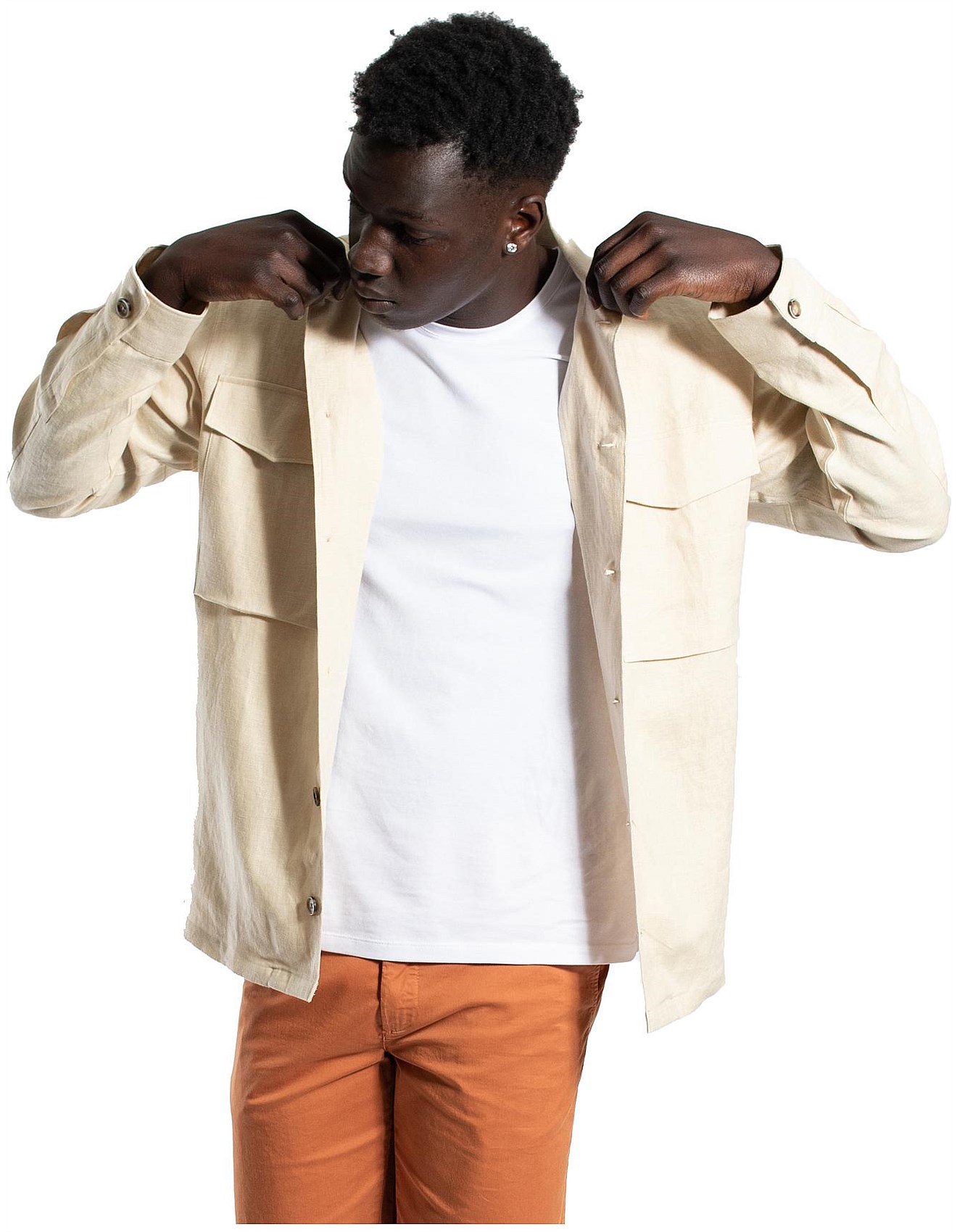 James Harper Shirt Linen Jacket | David Jones