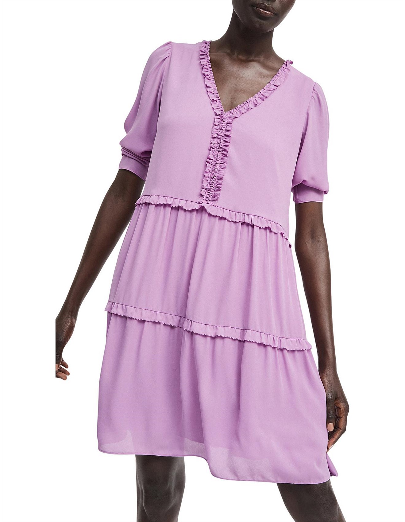 Witchery Ruffle Mini Dress With Ruffle Detailing | David Jones