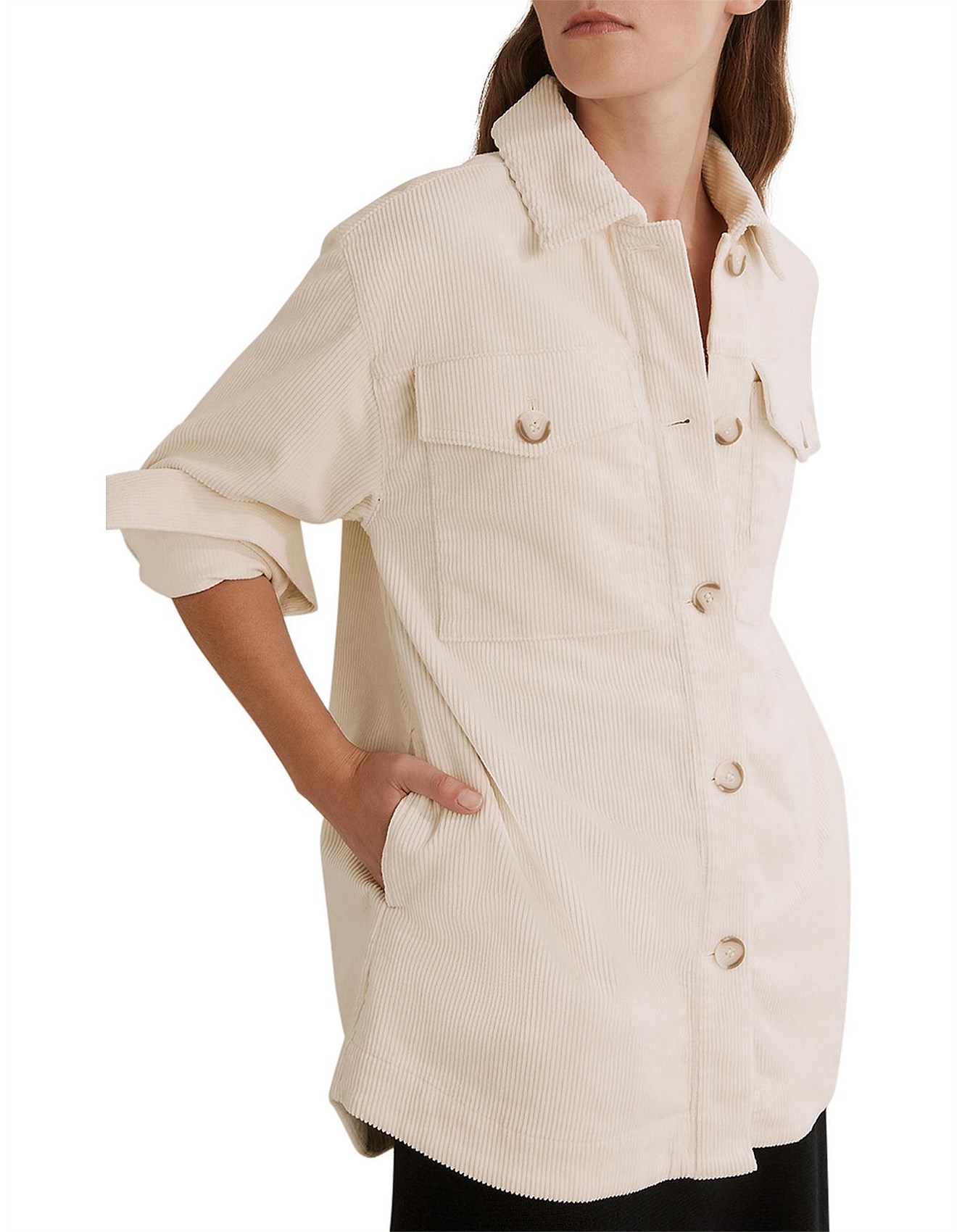 Country Road Cord Shacket | David Jones