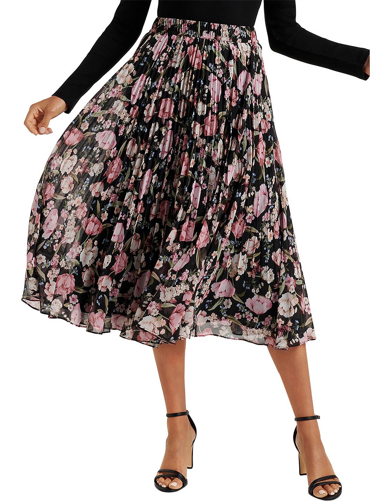 Forever New Harper Pleated Midi Skirt | David Jones