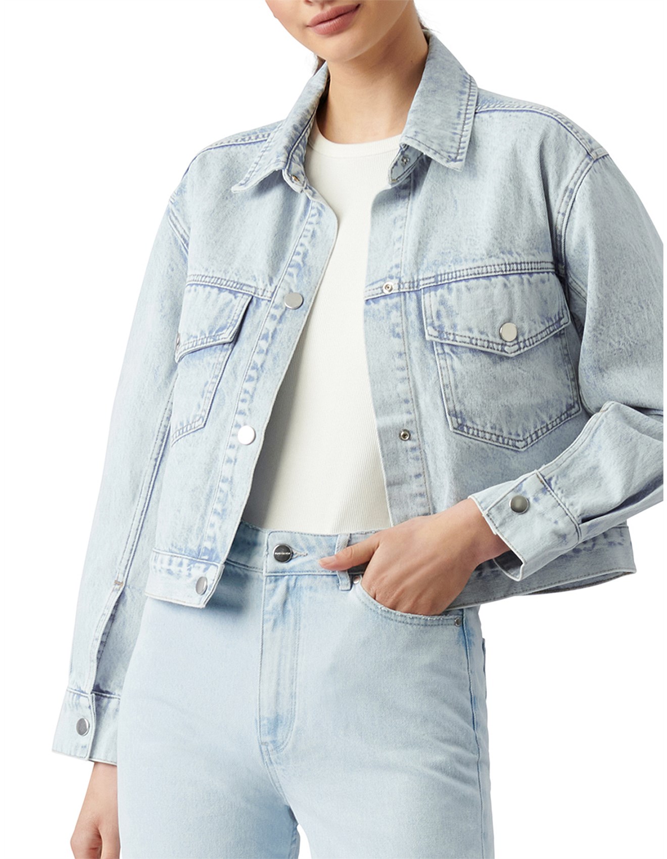 Forever New Josie Cropped Denim Jacket | David Jones