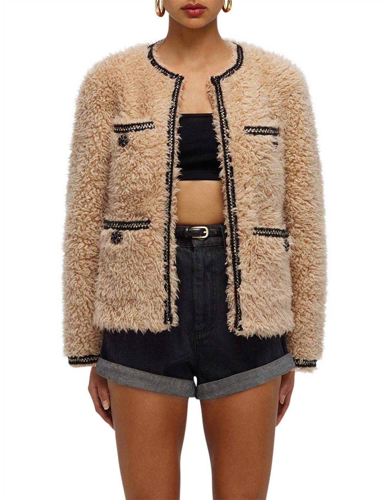 Self-portrait Faux Fur Jacket | David Jones