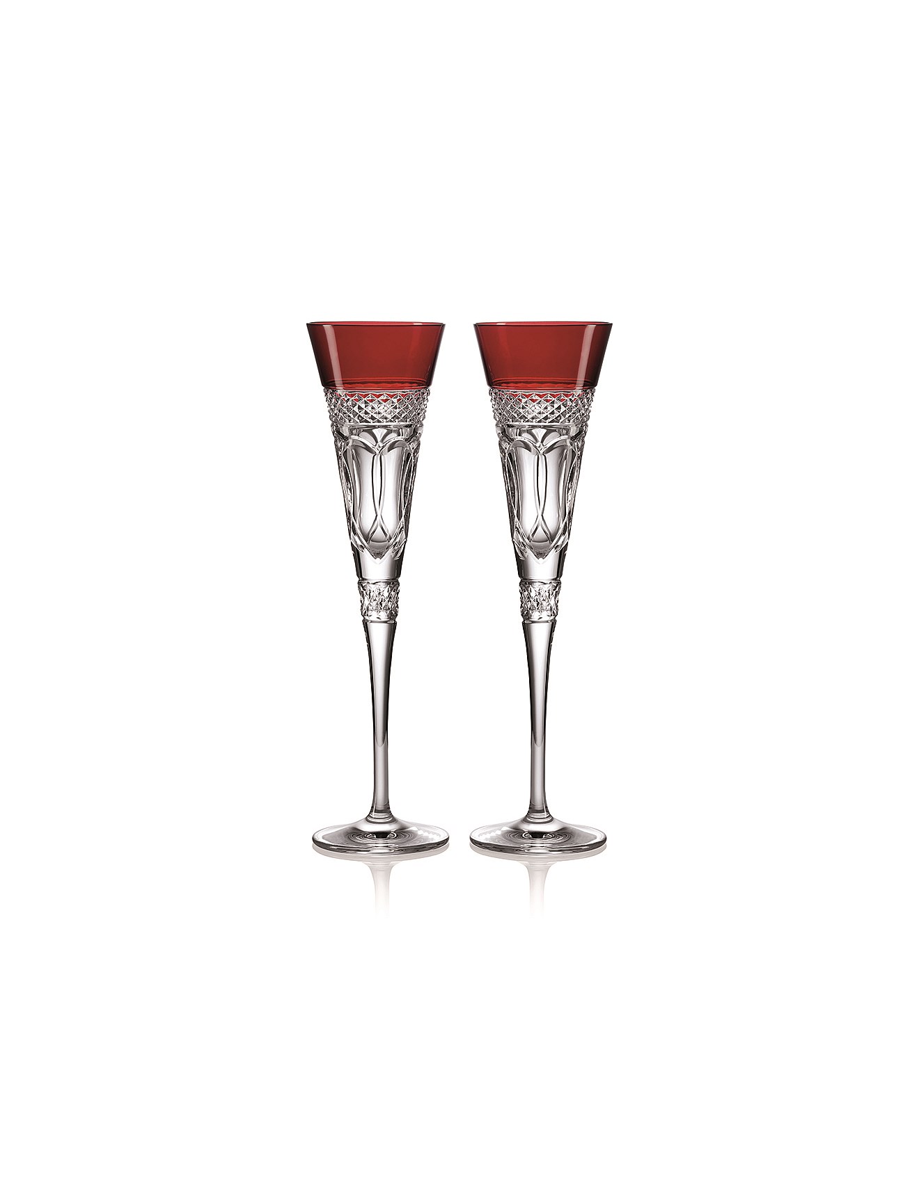 Waterford Crystal Times Square Ruby Flute Love Pair | David Jones