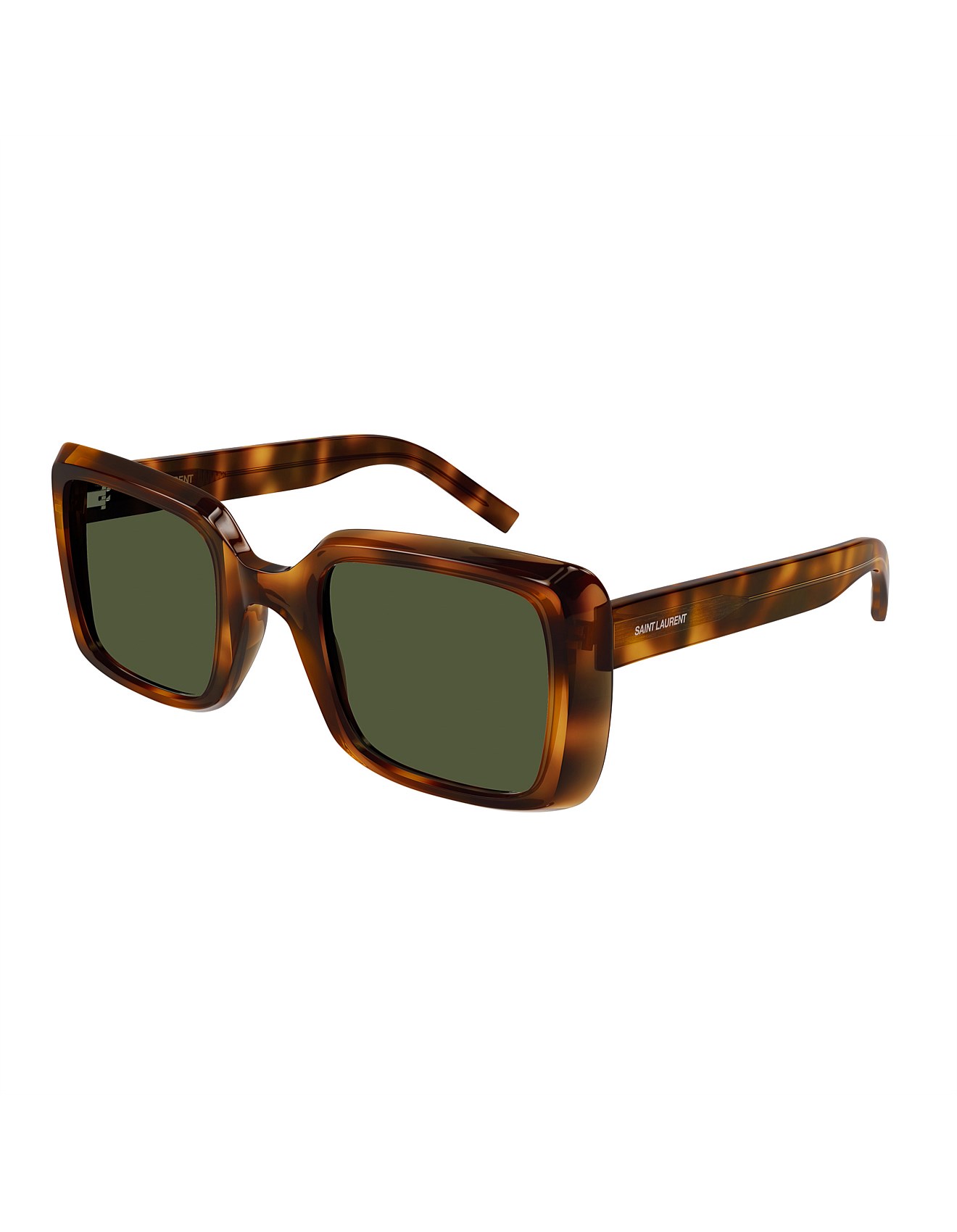 Saint Laurent Havana Rectangle Sunglasses | David Jones