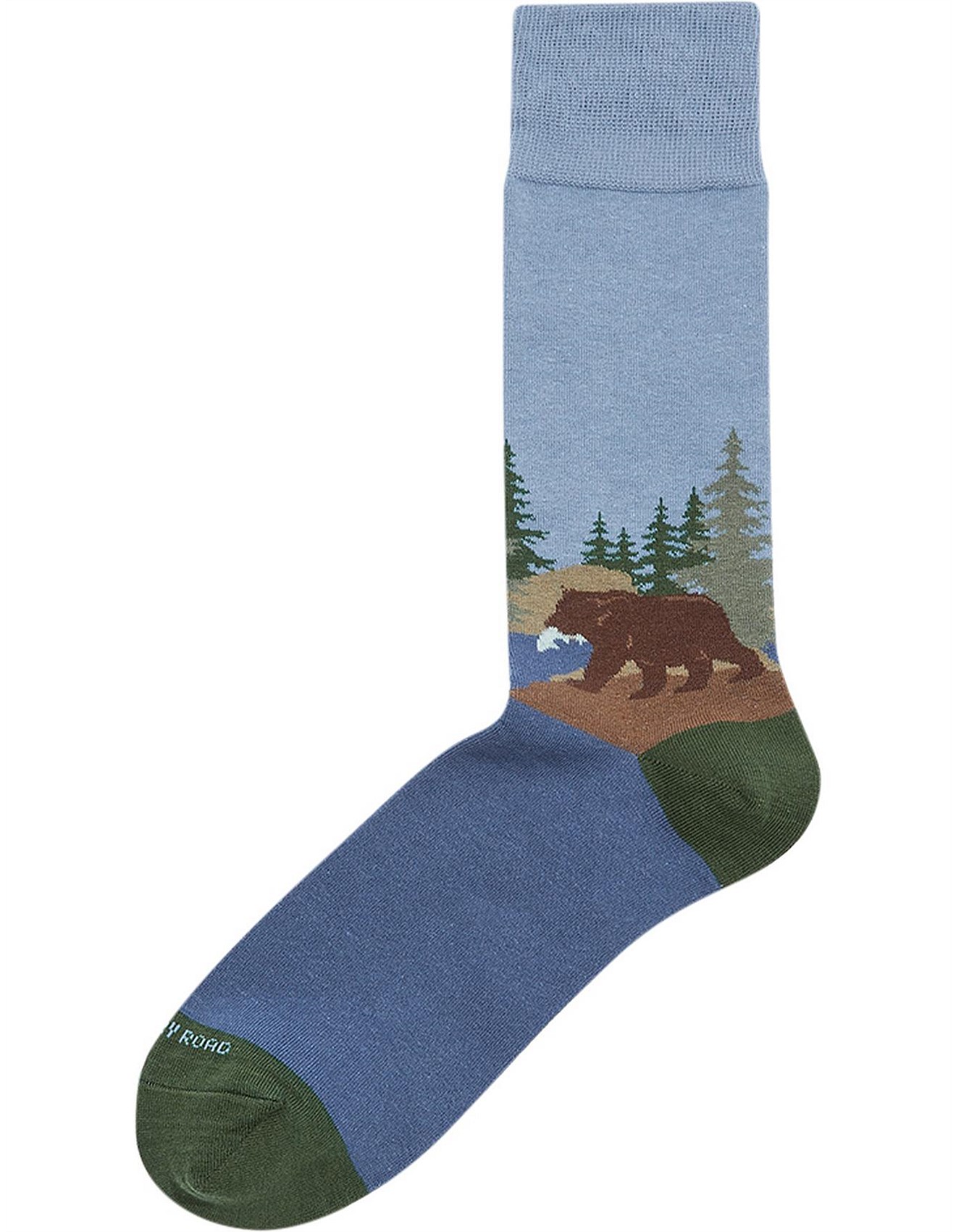 Country Road Bear Scene Sock | David Jones