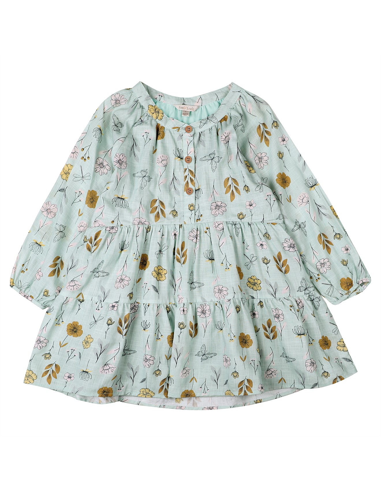 Fox & Finch Flutter Tiered Dress (girls 3-7) | David Jones