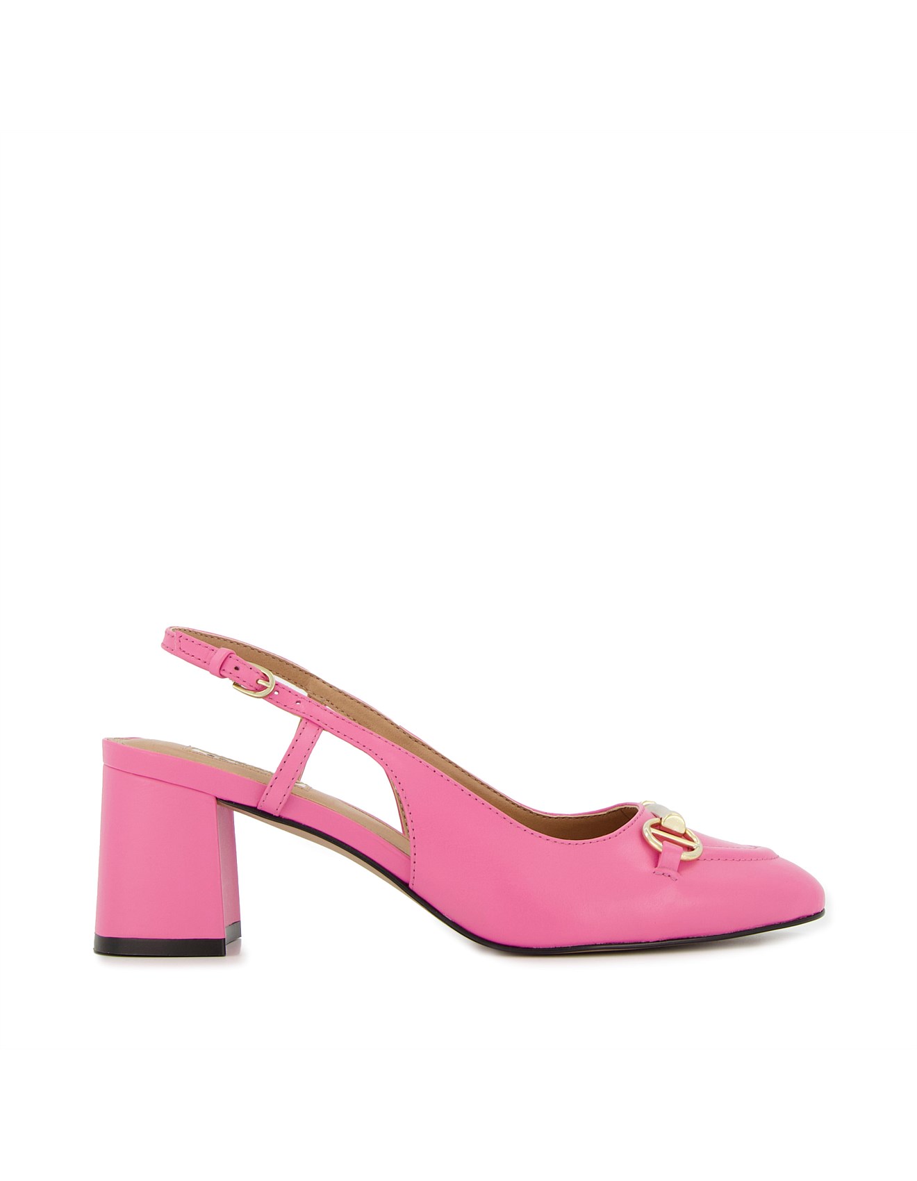 Dune London Cassie Snaffle-trim Block-heel Slingback Courts | David Jones