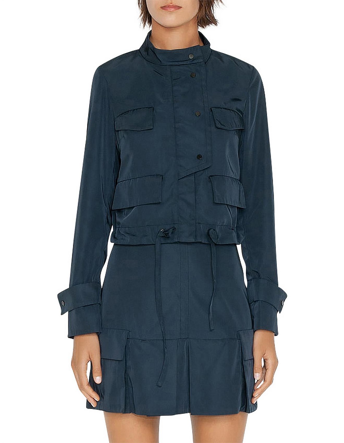 Cue Tech Twill Cropped Jacket | David Jones