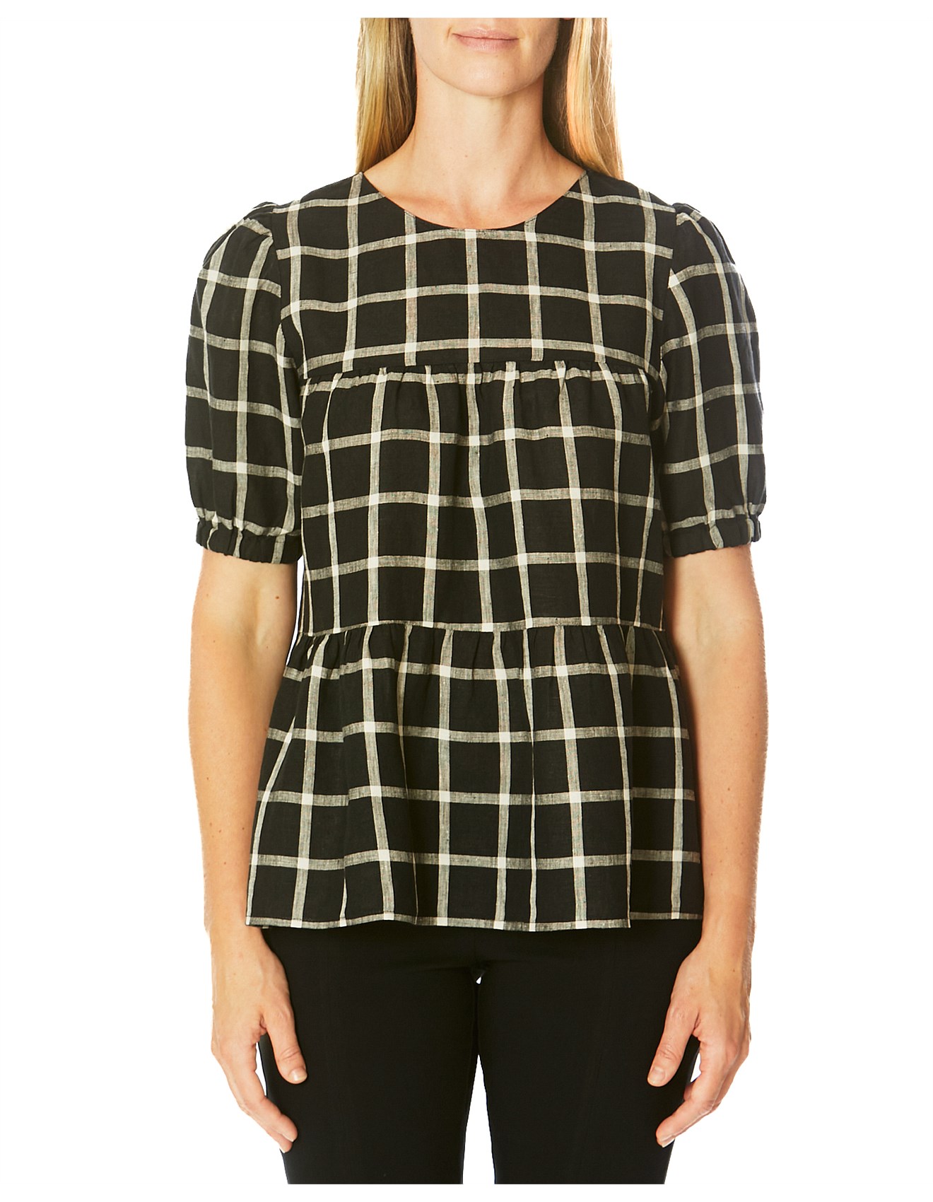Ping Pong Gingham Ruffle Top | David Jones