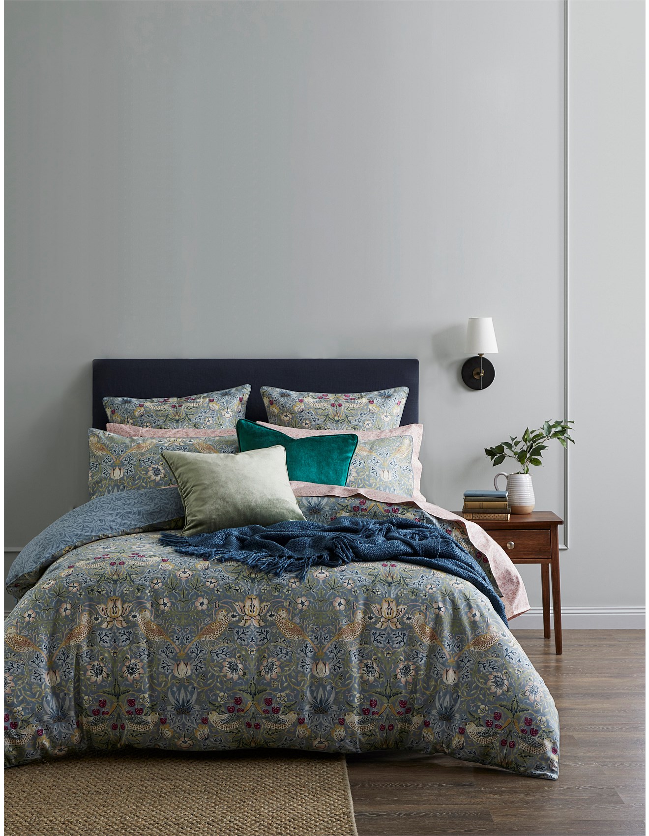Morris & Co Strawberry Thief Queen Bed Quilt Cover | David Jones