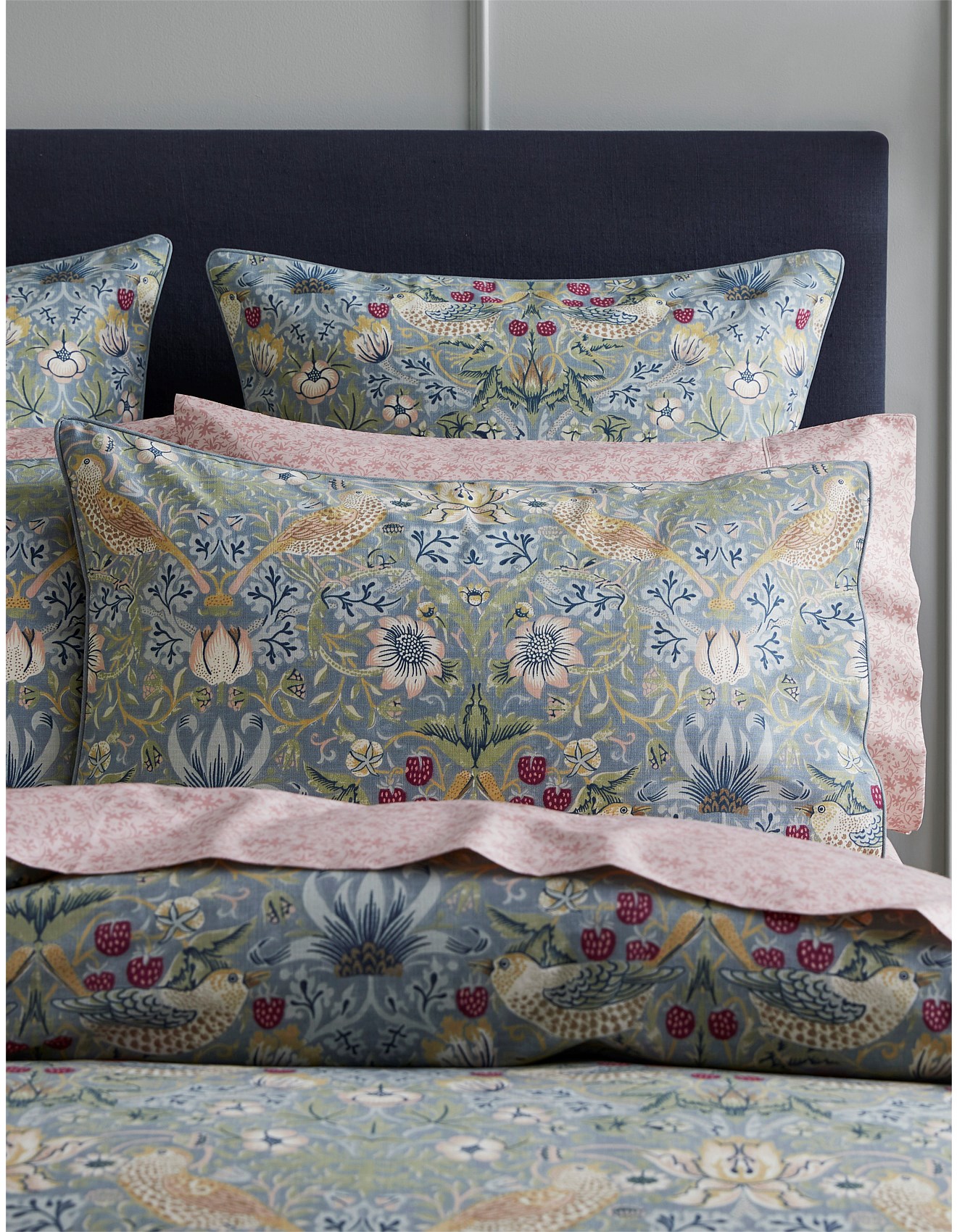 Morris & Co Strawberry Thief Pillowcase Pair | David Jones
