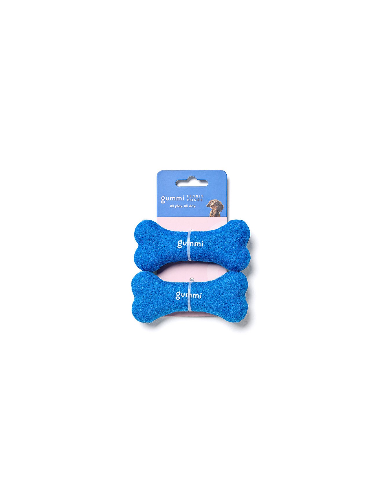 Gummi Rubber Tennis Bone 2pk Blue Small | David Jones