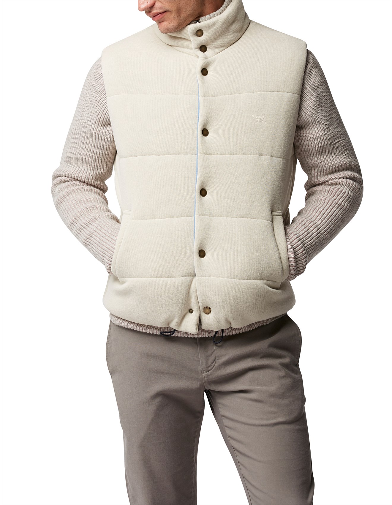 Rodd & Gunn Forks Glacier Vest Bone | David Jones
