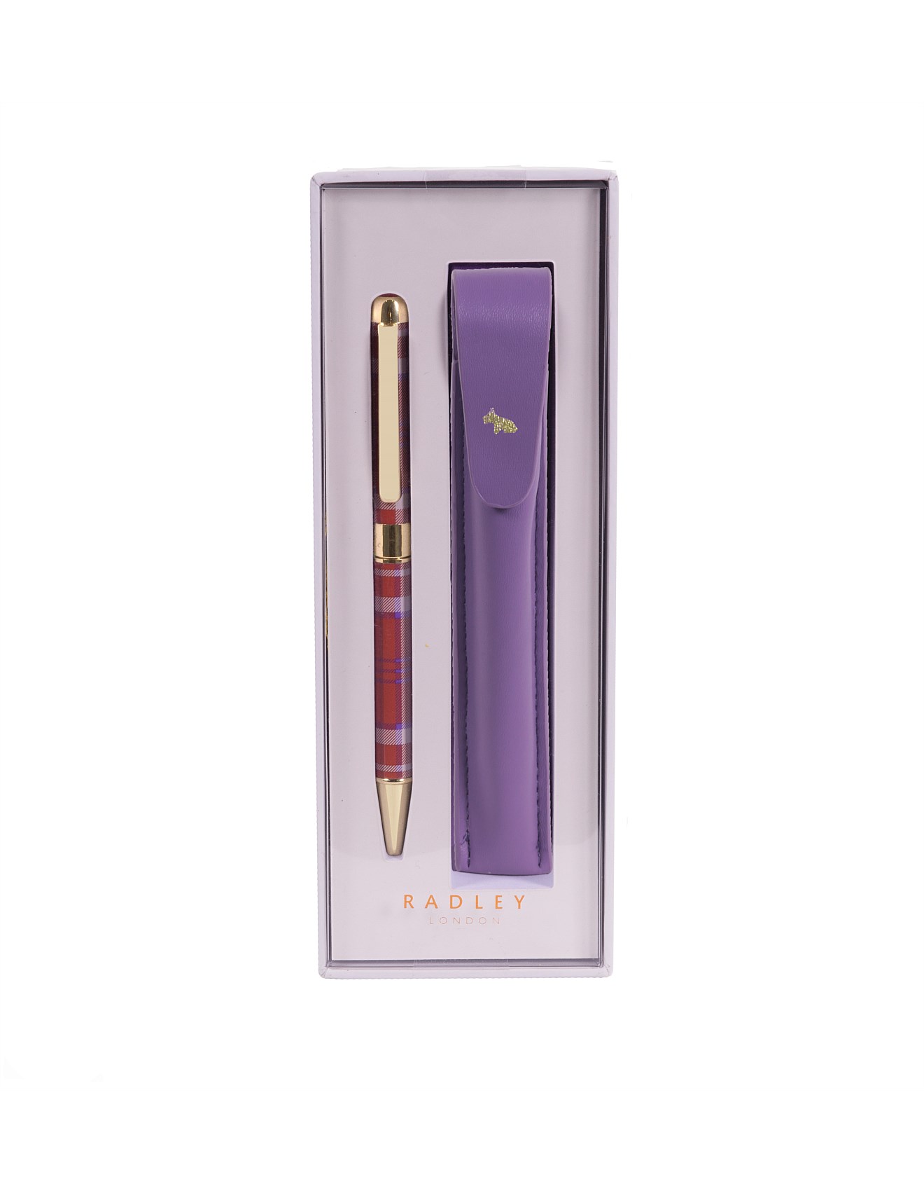 Radley Ballpoint Pen With Pouch -Warm Plaid | David Jones