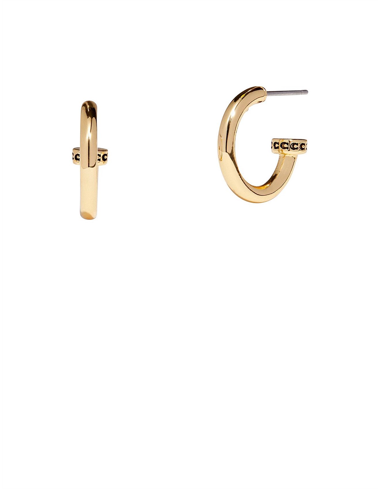 Coach Gold Hoop Earrings | David Jones