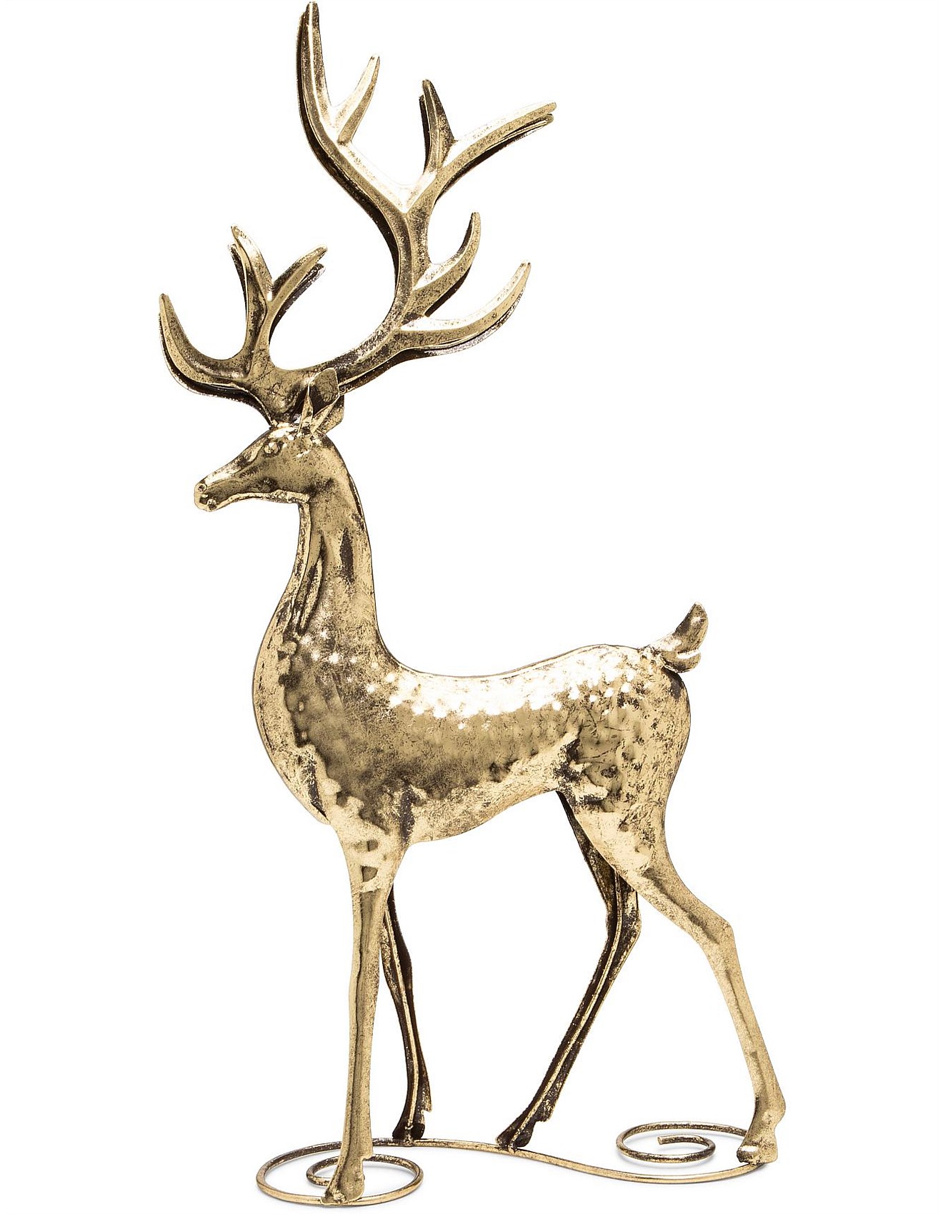 David Jones 50cm Antiqued Gold Metal Reindeer Table Décor Figurine ...