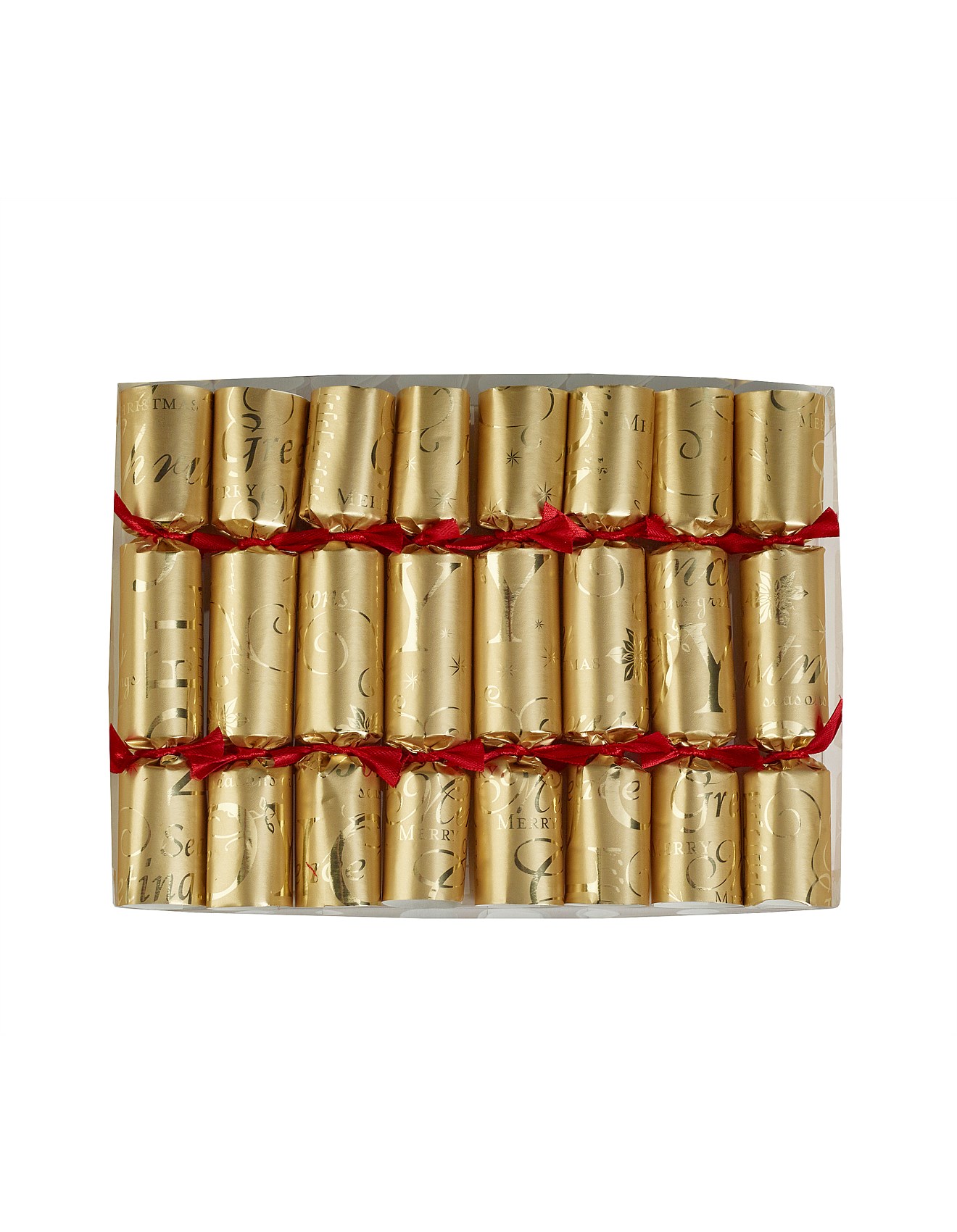 Robin Reed Gold With Red Ribbon Cocktail Cracker Set Of 8 | David Jones