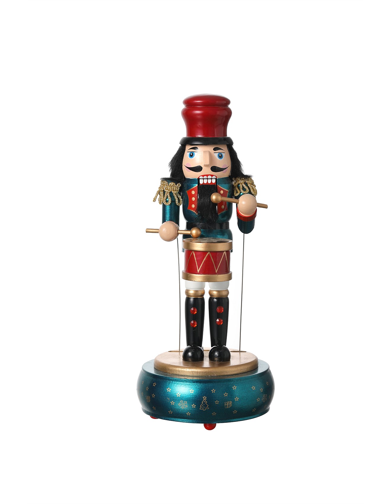 David Jones 30cm Wooden Musical Nutcracker Drummer Blue | David Jones