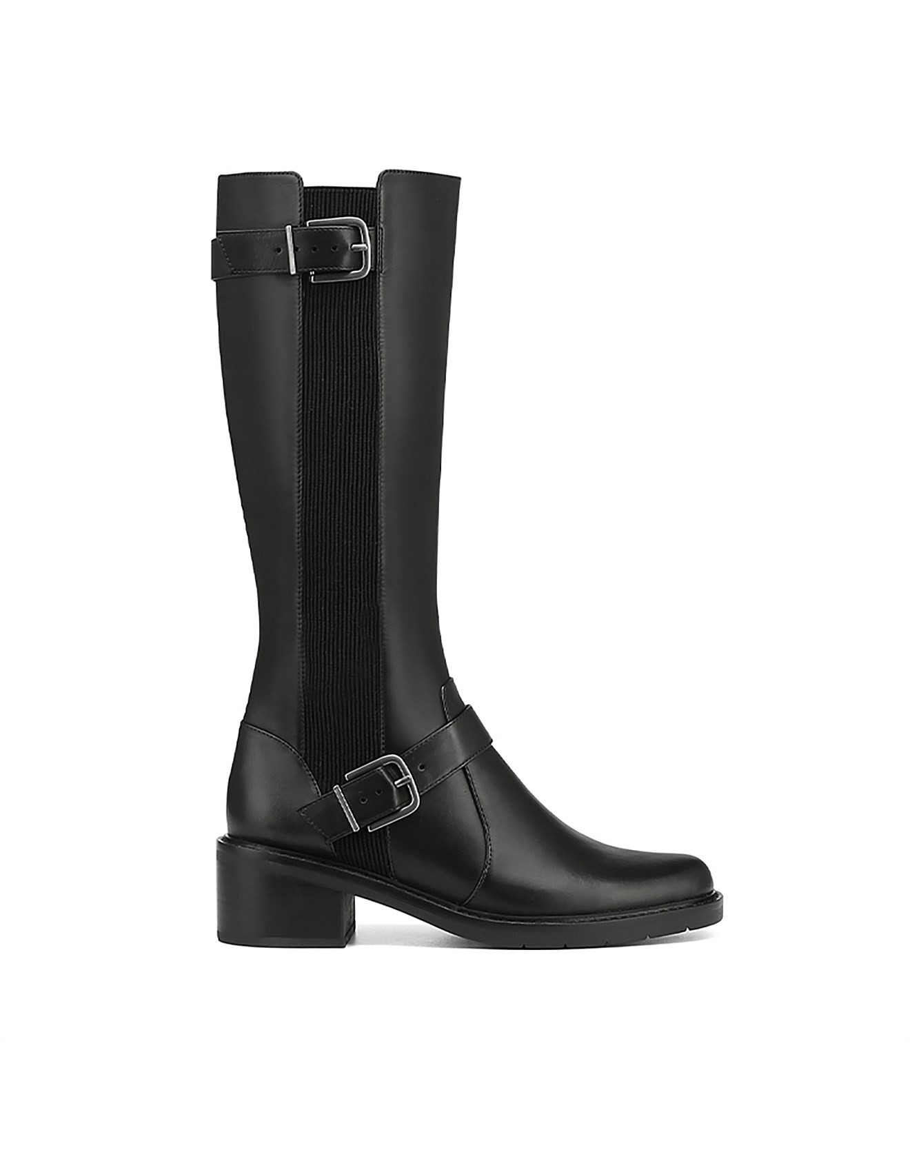 Wittner Braxton Black Leather With Elastic Long Boot | David Jones