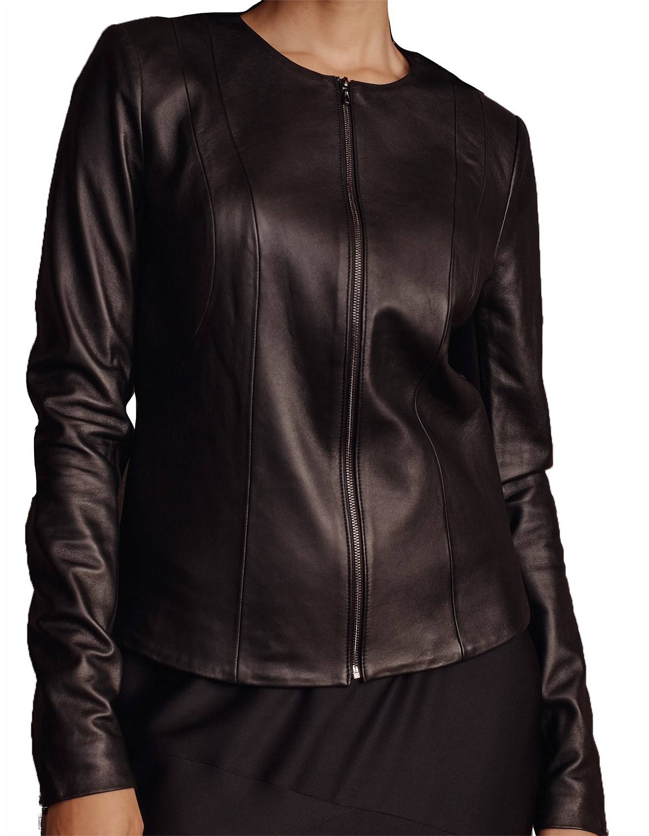 Willow Leather Ponte Jacket | David Jones