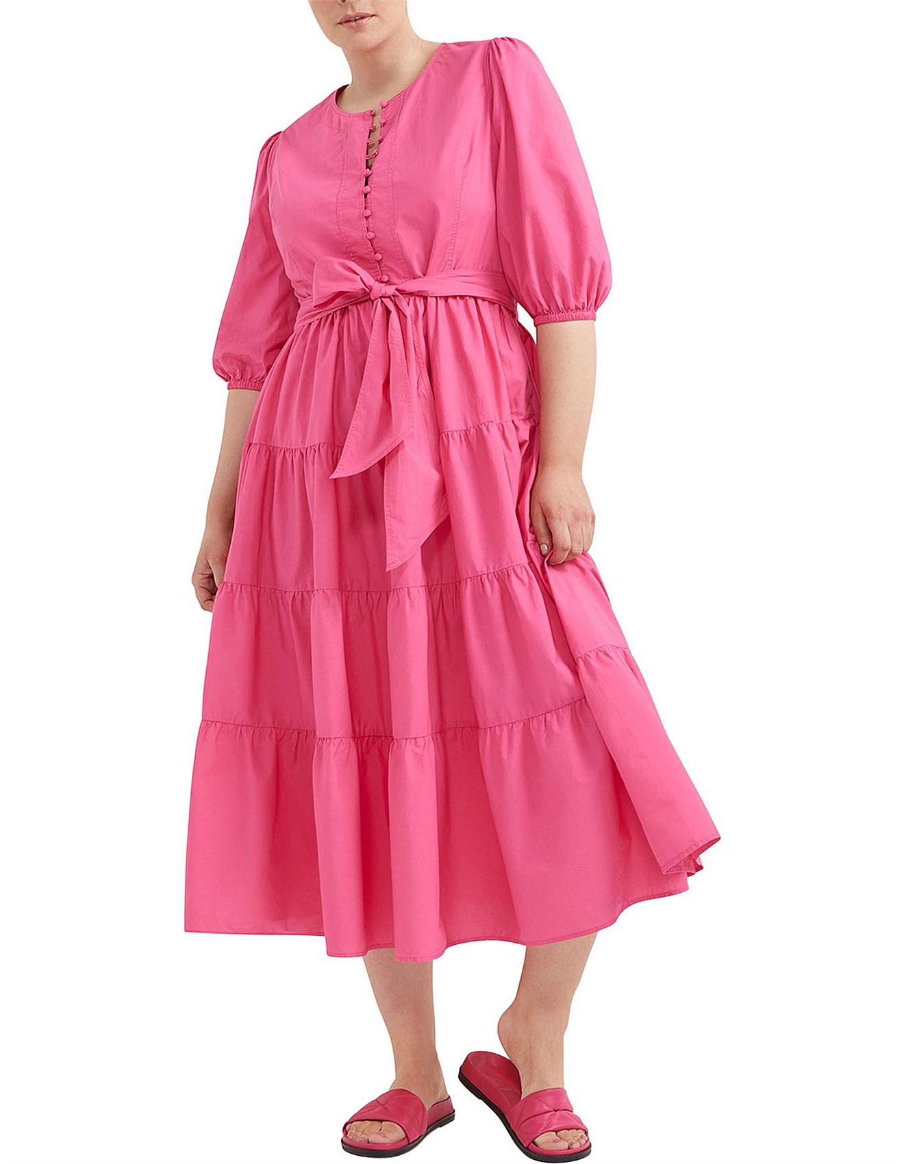 Commonry the Soft Cotton Tiered Dress | David Jones