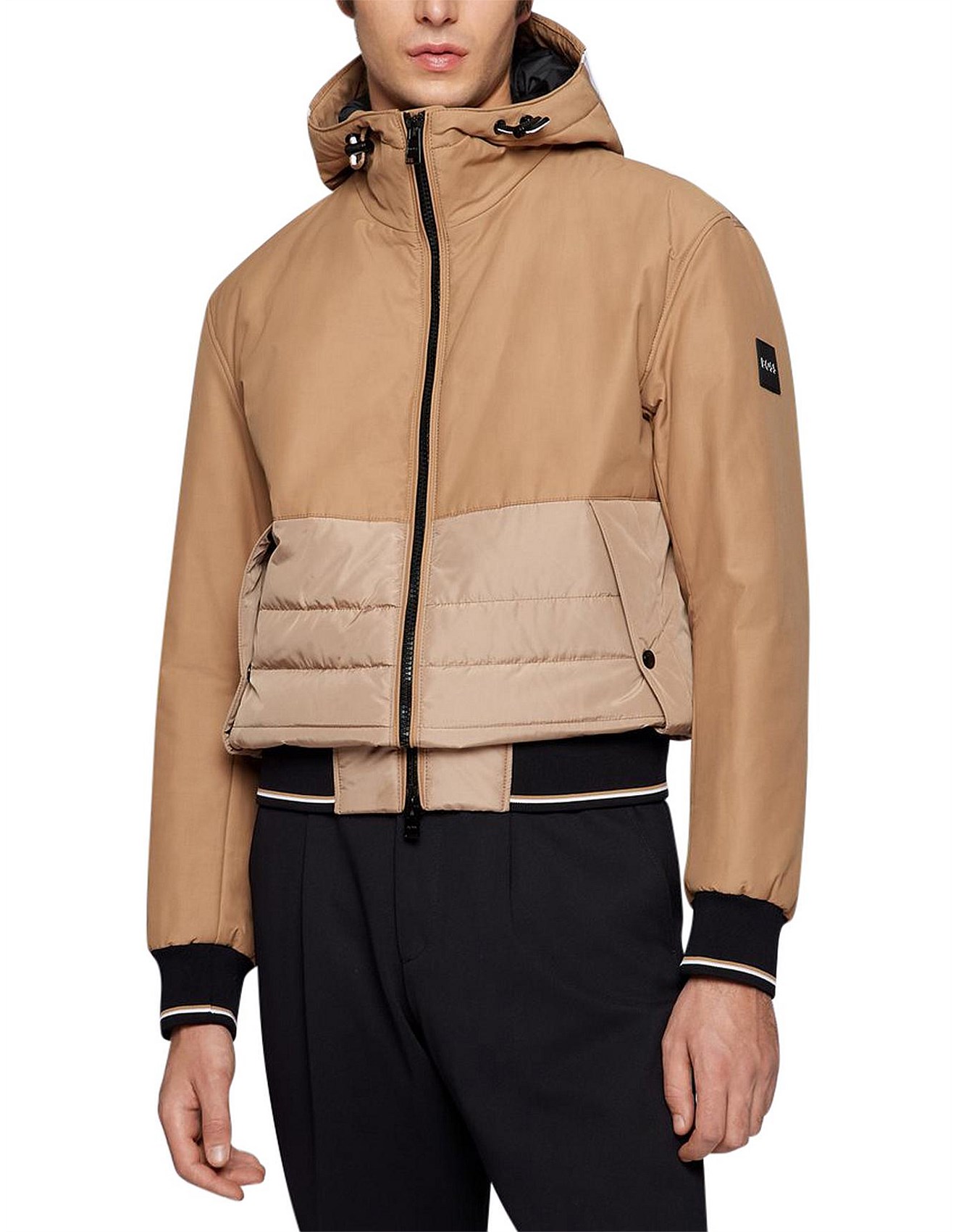 Boss Mixed-material Jacket With Water-repellent Finish | David Jones
