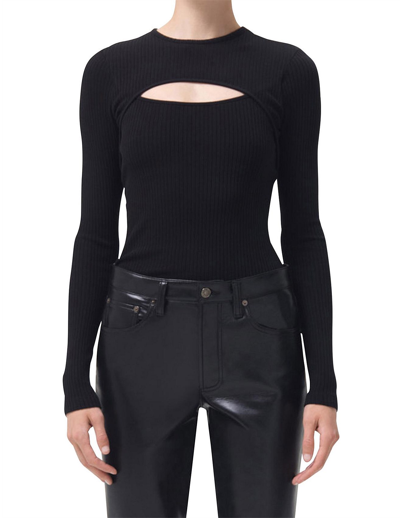 Agolde Lyza Cut Out Rib Top | David Jones