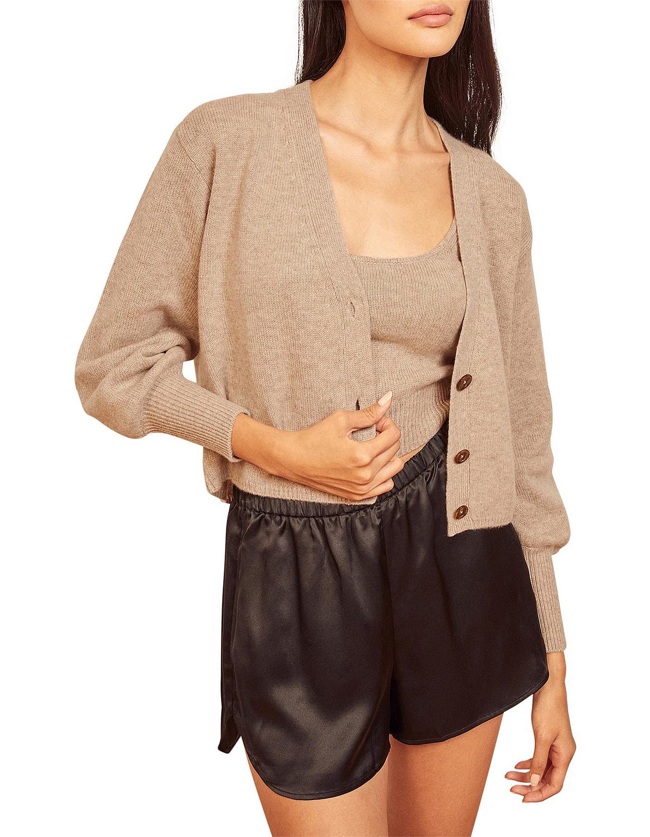 Reformation Varenne Cashmere Tank and Cardi Set | David Jones