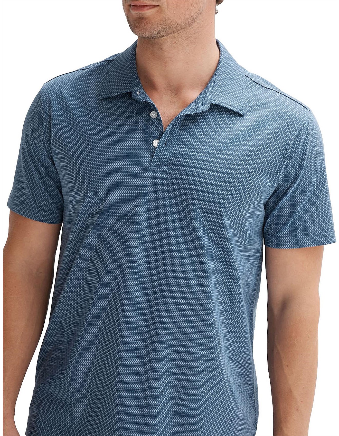 Trenery Cotton Jacquard Smart Polo | David Jones