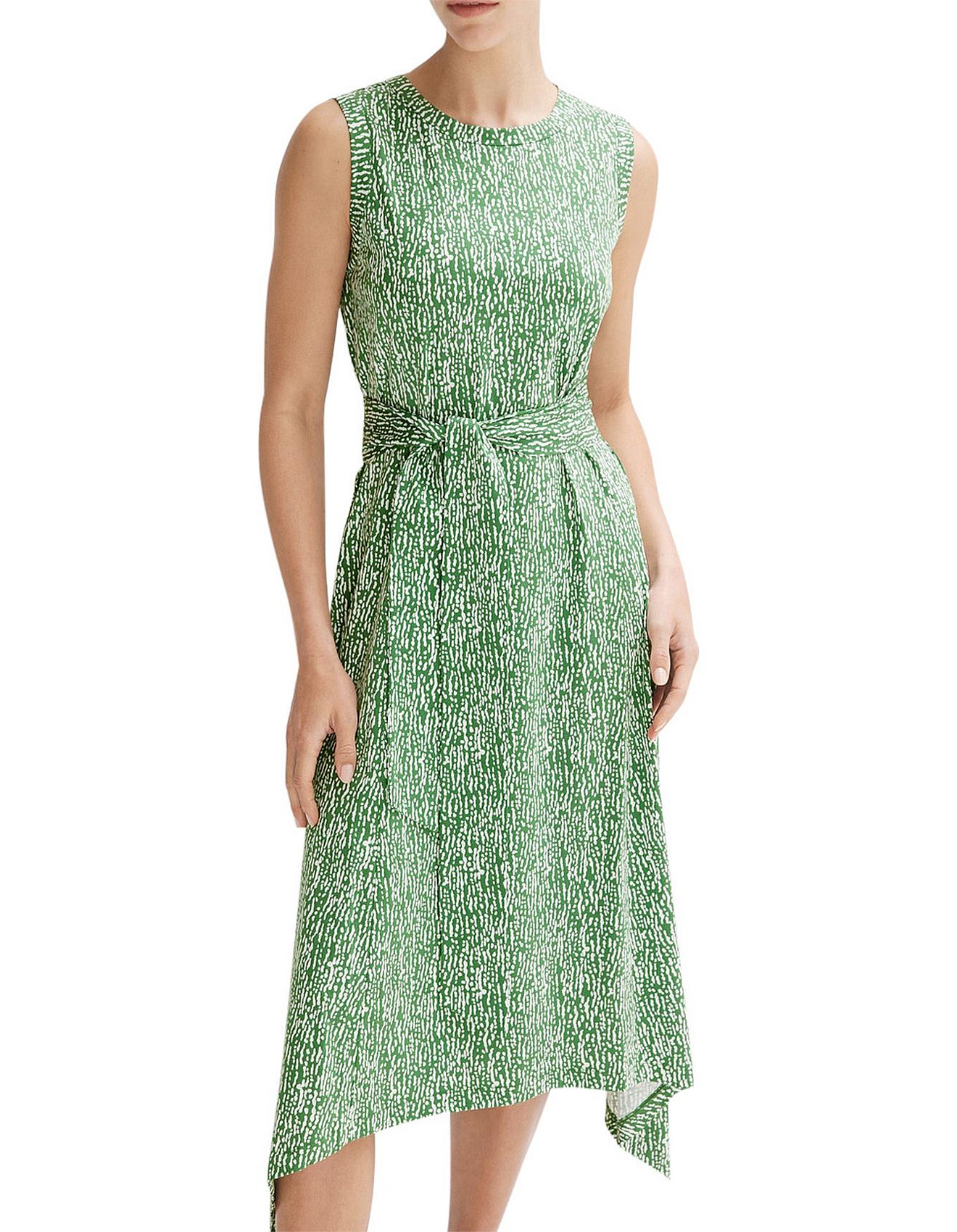 Trenery Cotton Interlock Speckle Trapeze Hem Dress | David Jones