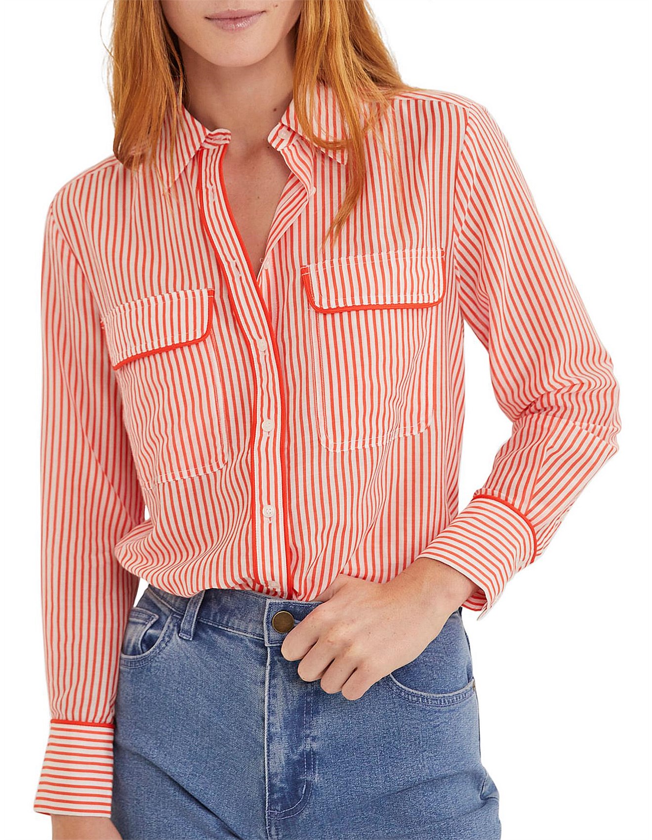 Sportscraft Pocket Cotton Silk Shirt | David Jones