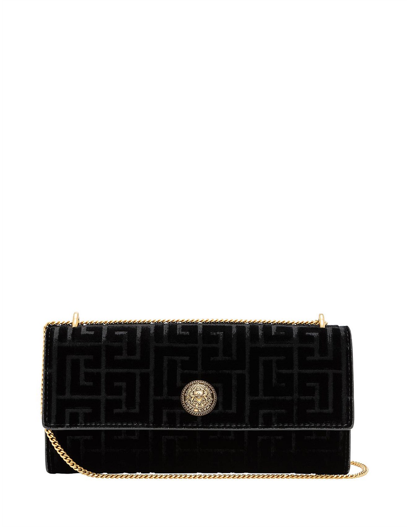 Balmain Coin Chain Wallet-monogram Velvet | David Jones