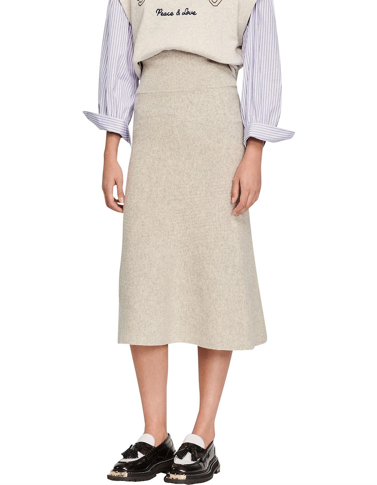 Sandro Paris Davia Knitted Skirt | David Jones