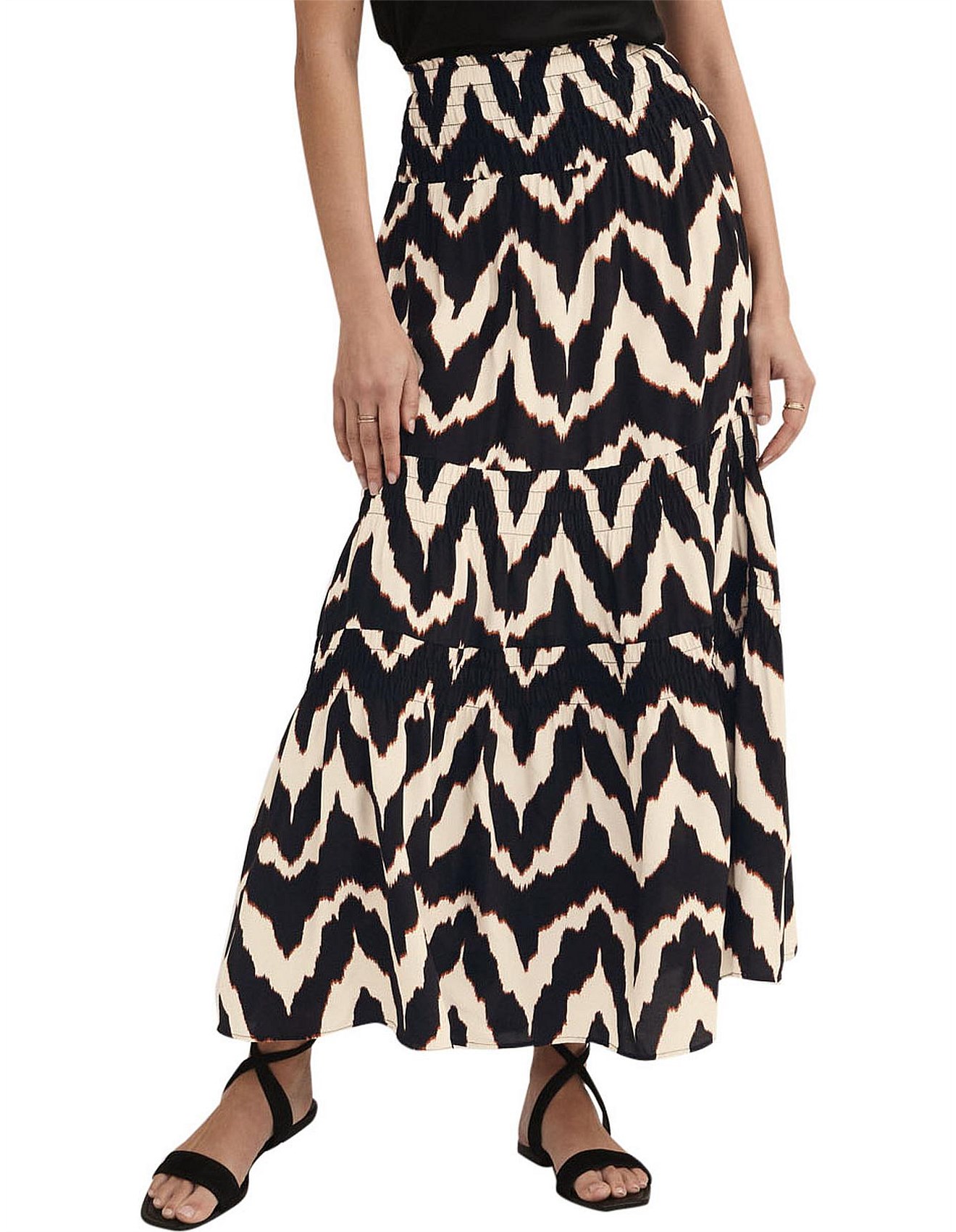 Witchery Zig Zag Shirred Skirt | David Jones