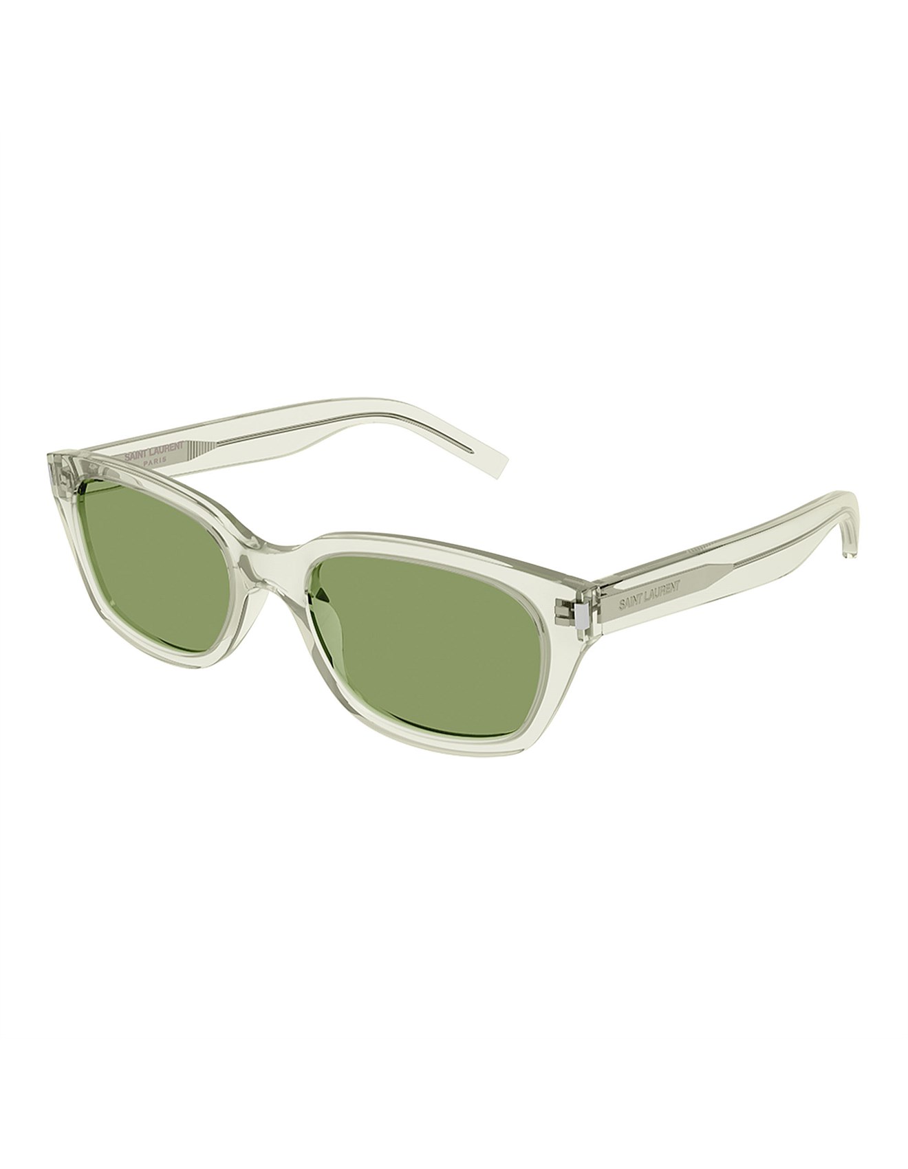 Saint Laurent Green Rectangle Sunglasses | David Jones