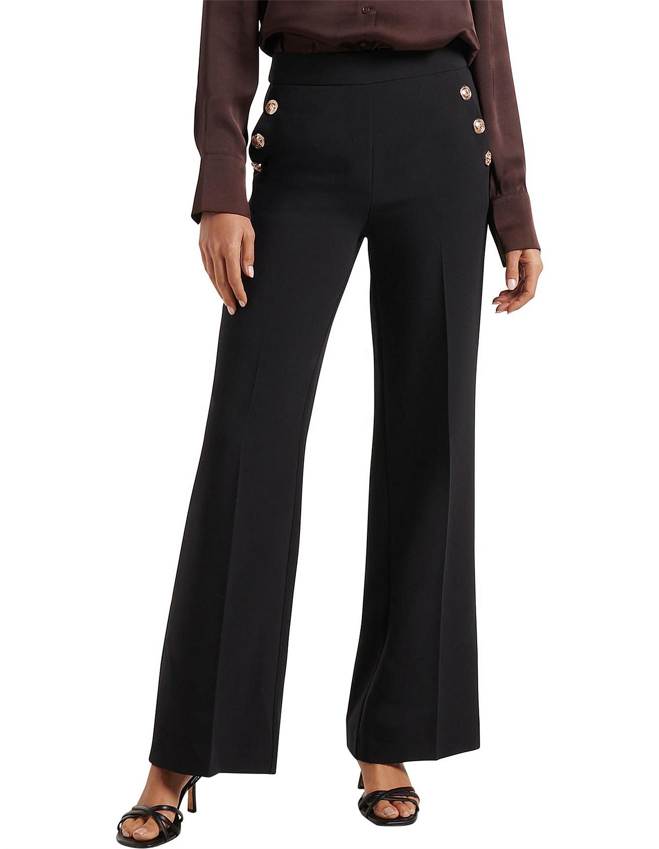 Forever New Megan Button Wide Leg Pant | David Jones