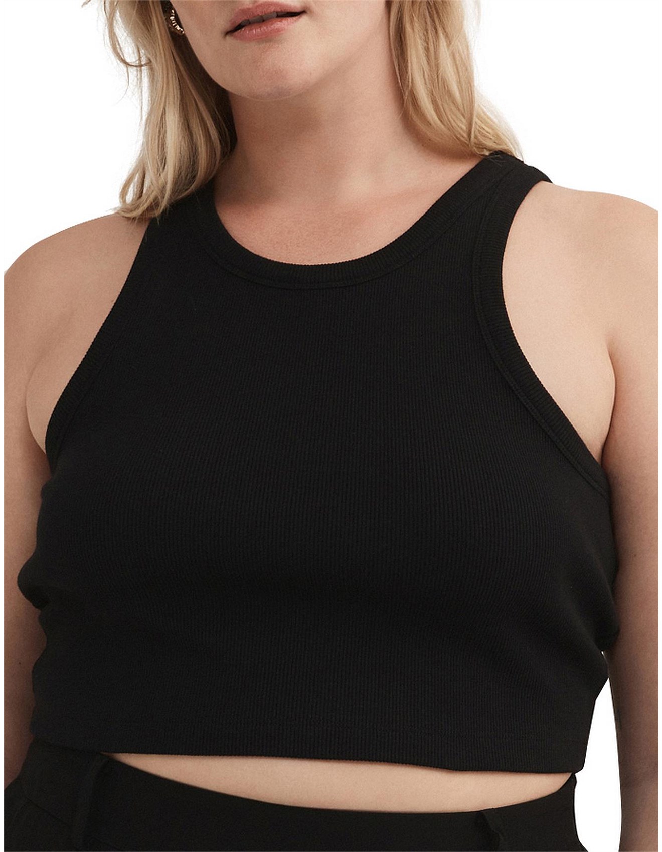Witchery Cotton Rib Cropped Tank | David Jones