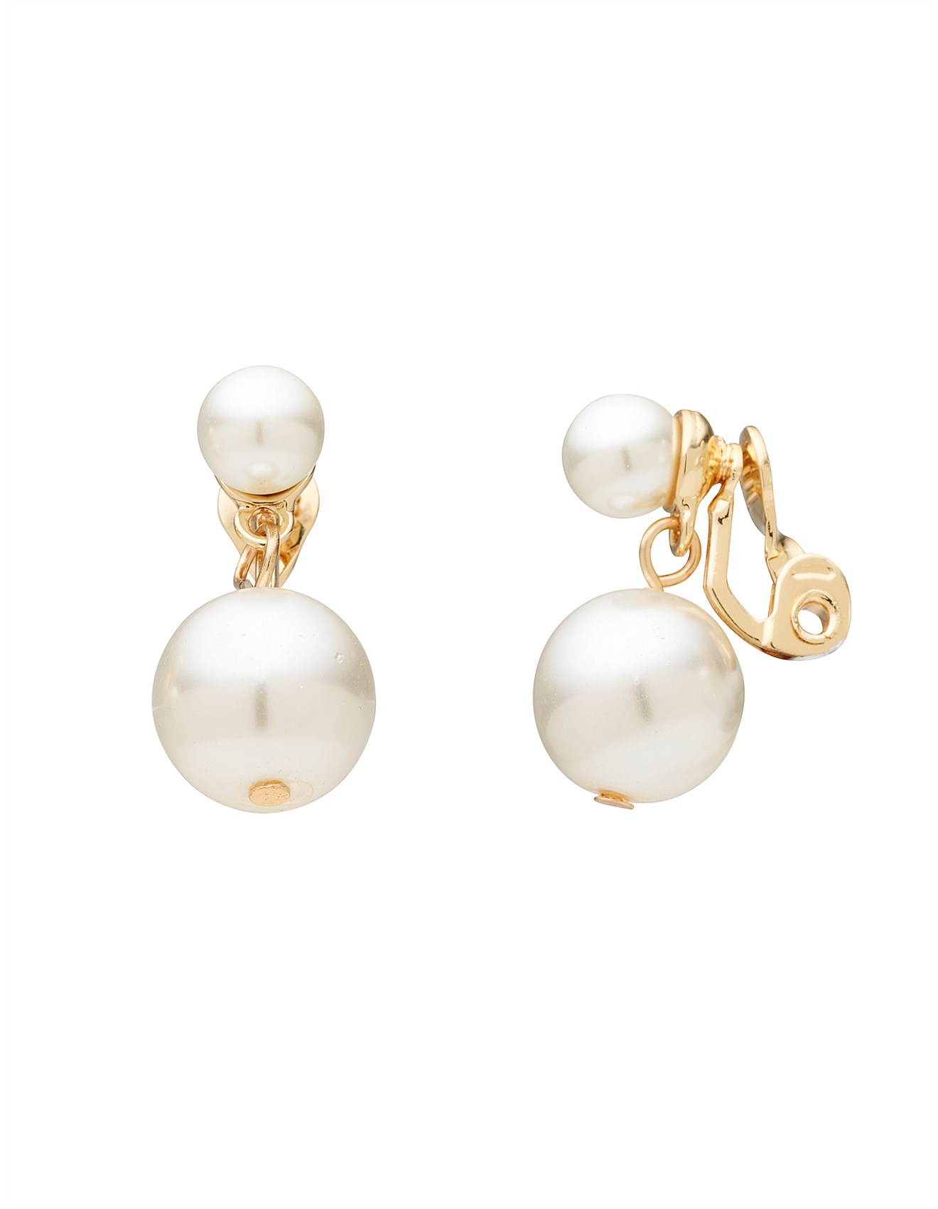 Barcs Duo Drop Pearl Clip On Earring | David Jones