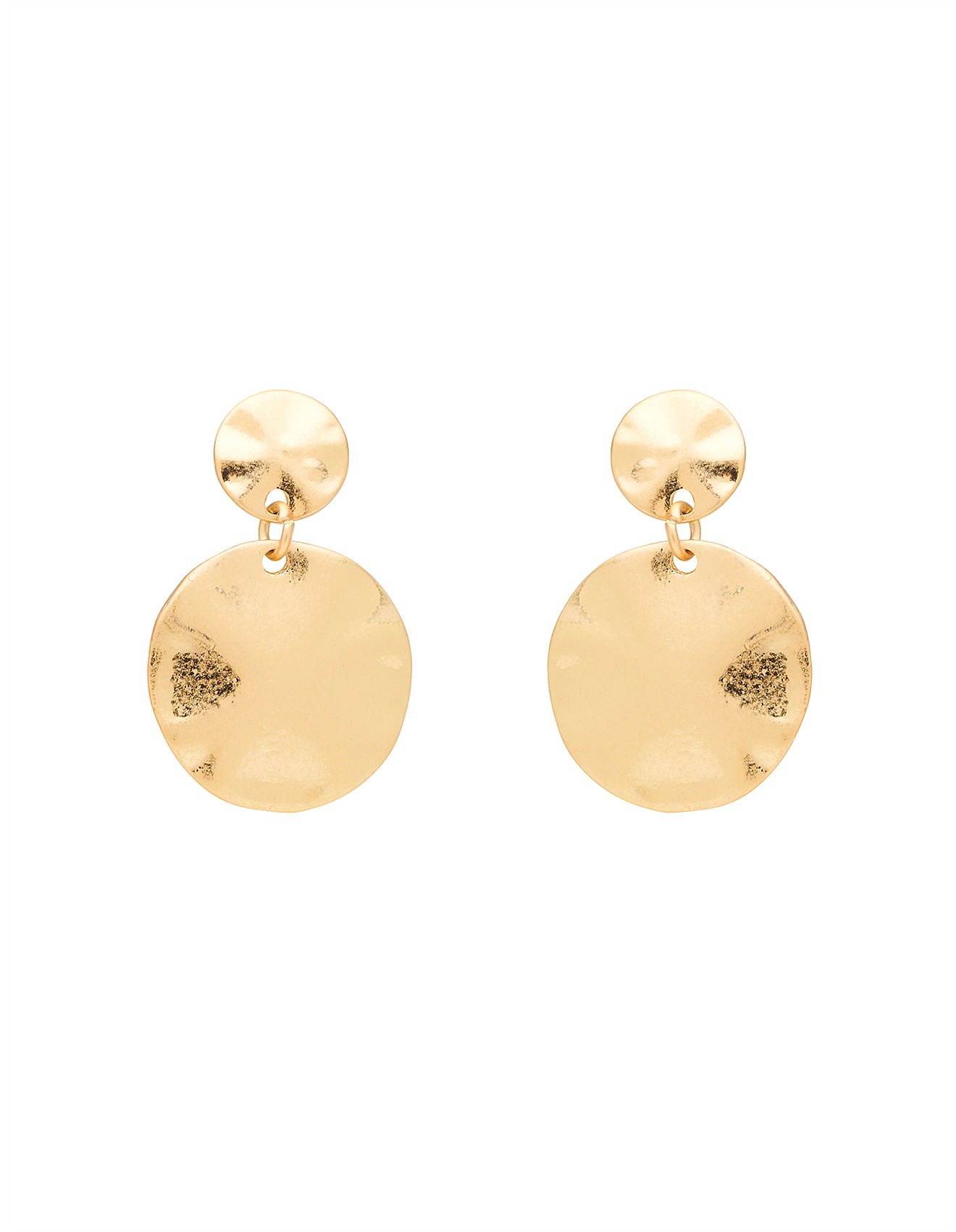 Agenda Brushed Small Disc Earring | David Jones