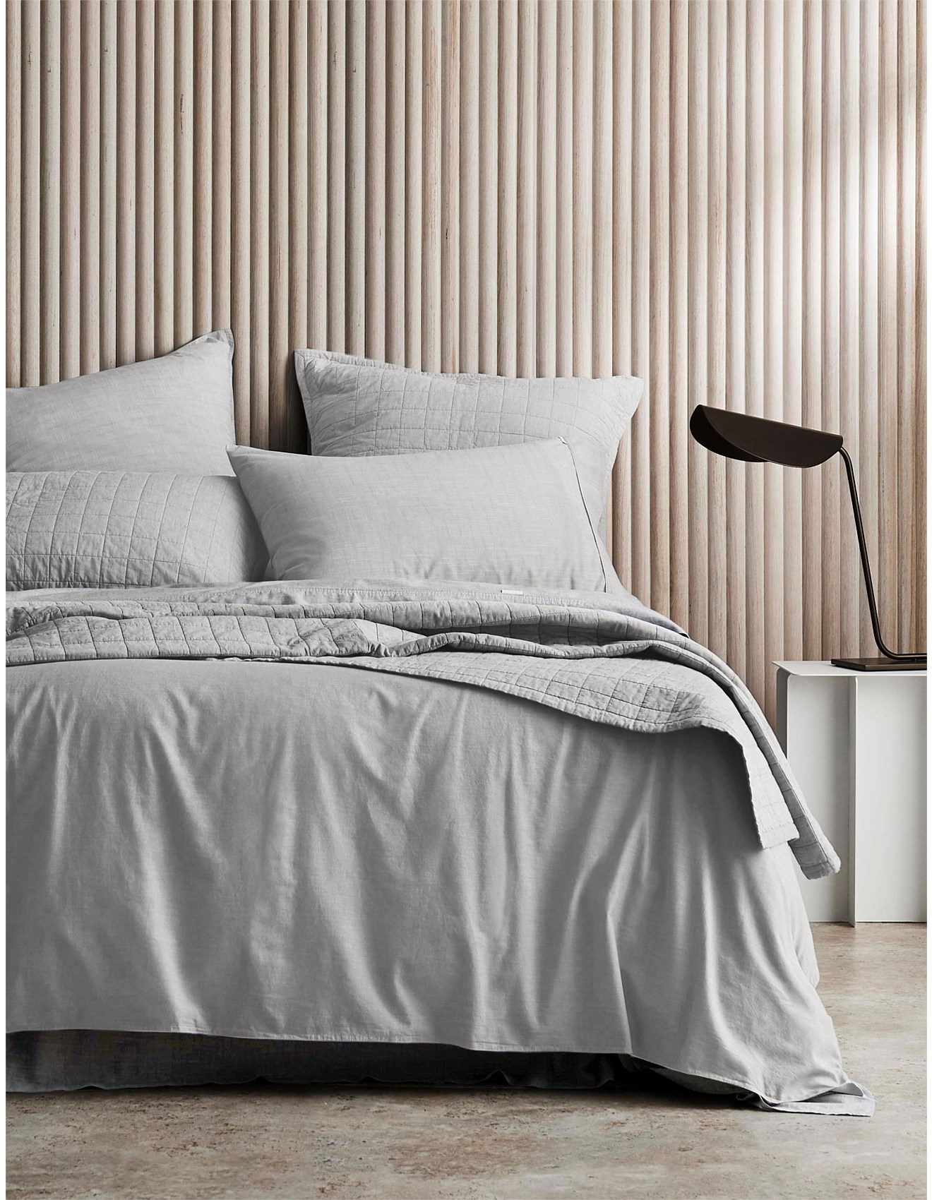 Sheridan Reilly Super King Quilt Cover Set In Soft Grey | David Jones