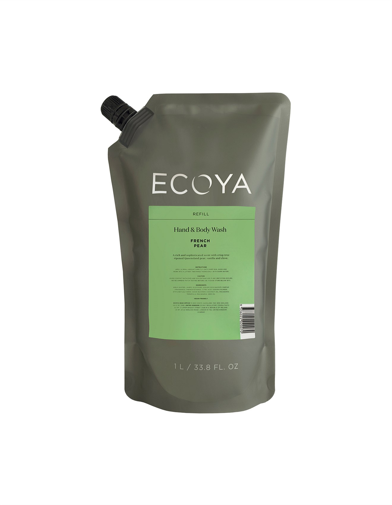 Ecoya French Pear Hand & Body Wash Refill 1l | David Jones